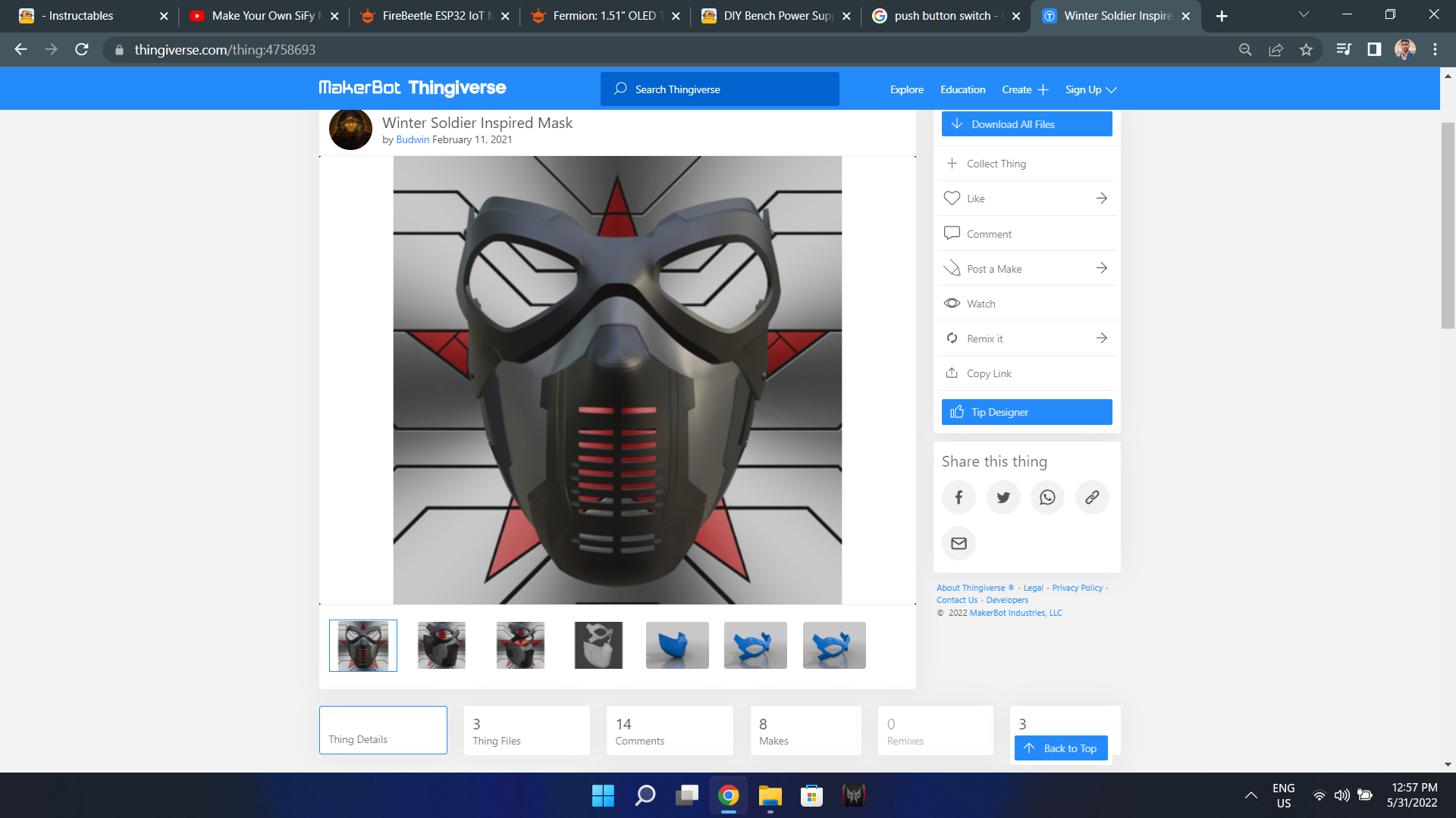 Sci-Fi 3D Printed Mask With Transparent Display : 10 Steps (with ...