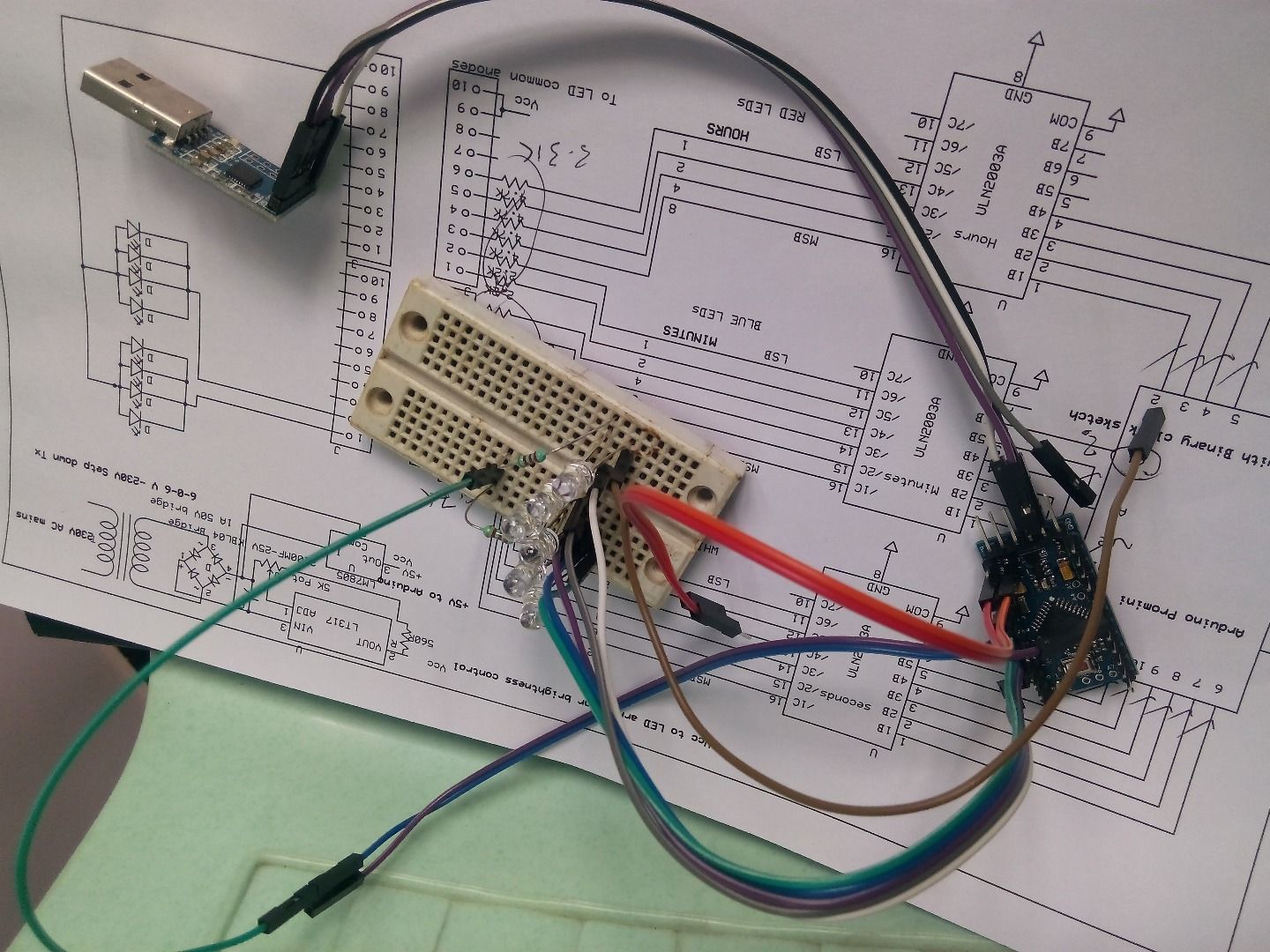 Pure Binary LED Wall Clock With Arduino : 4 Steps - Instructables