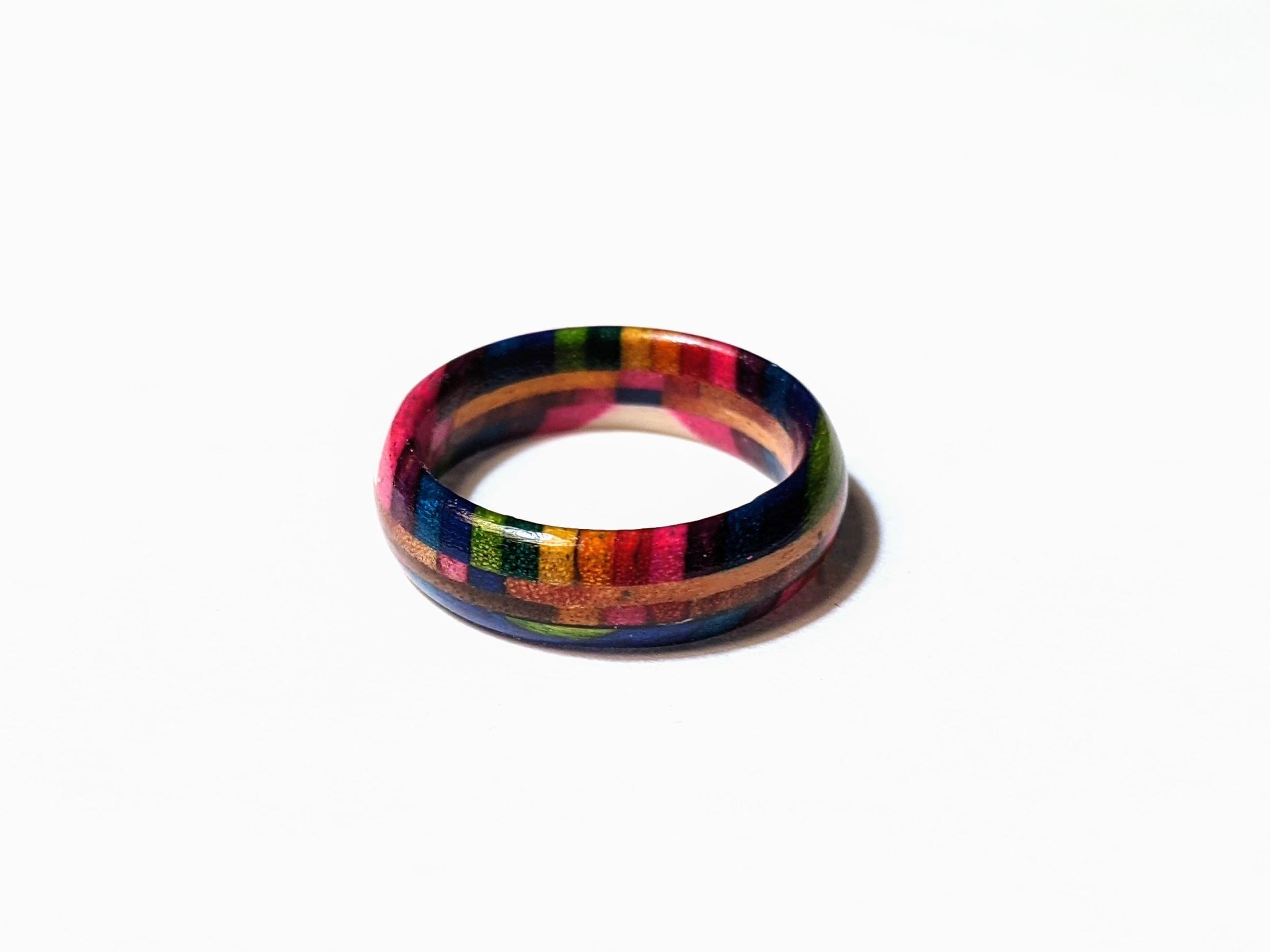 Rainbow Ring - 100 Segments of Exotic Woods + Resins for a 1-of-a-Kind ...