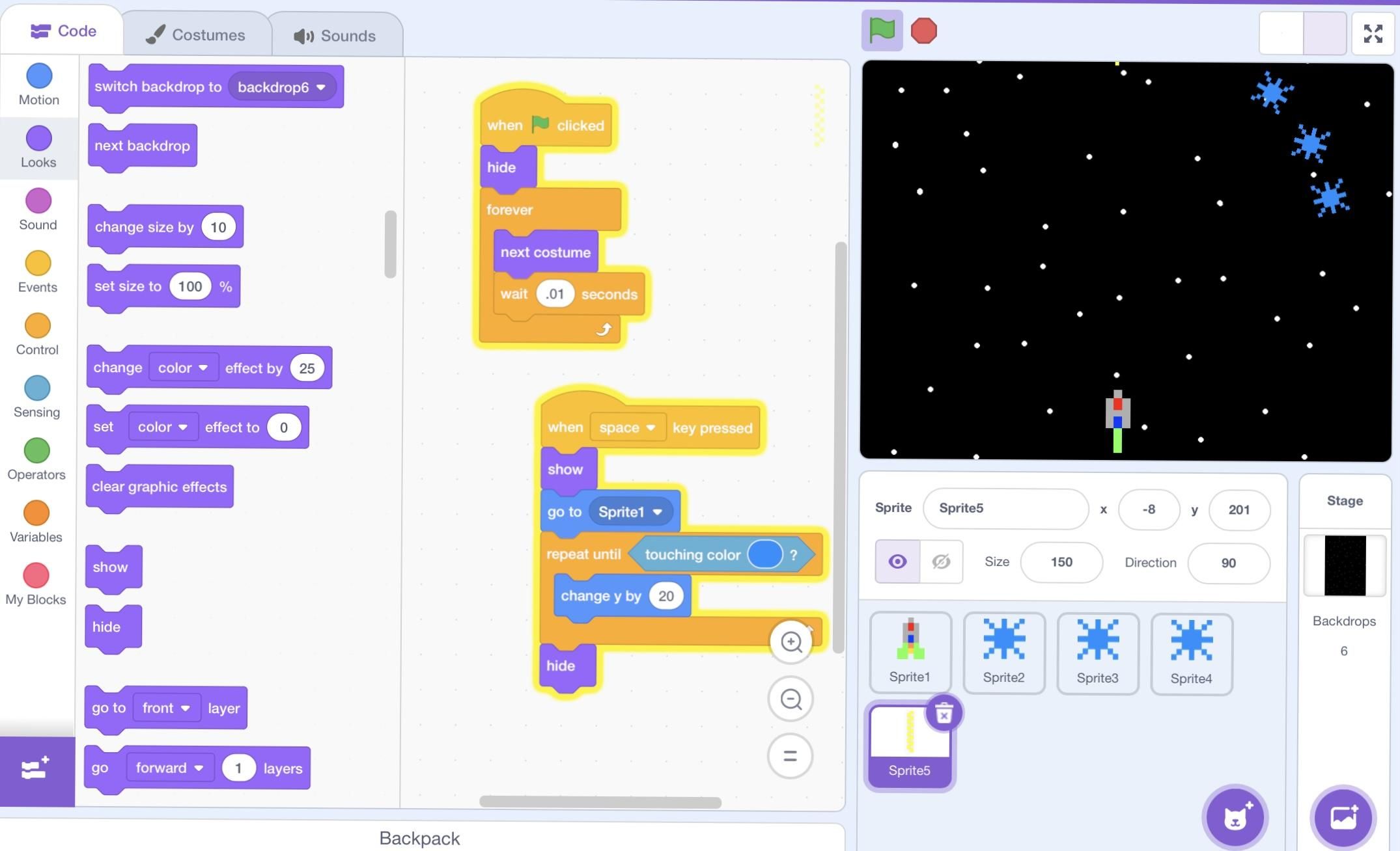 How to Code a Basic Retro Space Shooter on Scratch! : 7 Steps ...
