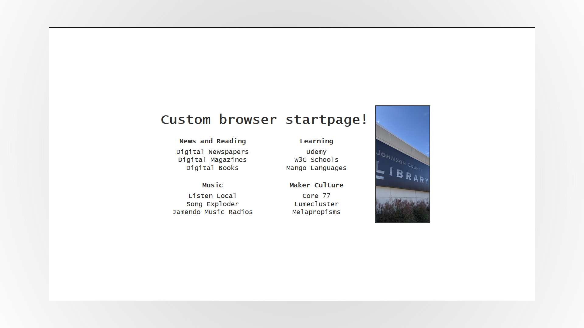 Make Yourself a Custom, Minimalistic Startpage! : 10 Steps - Instructables