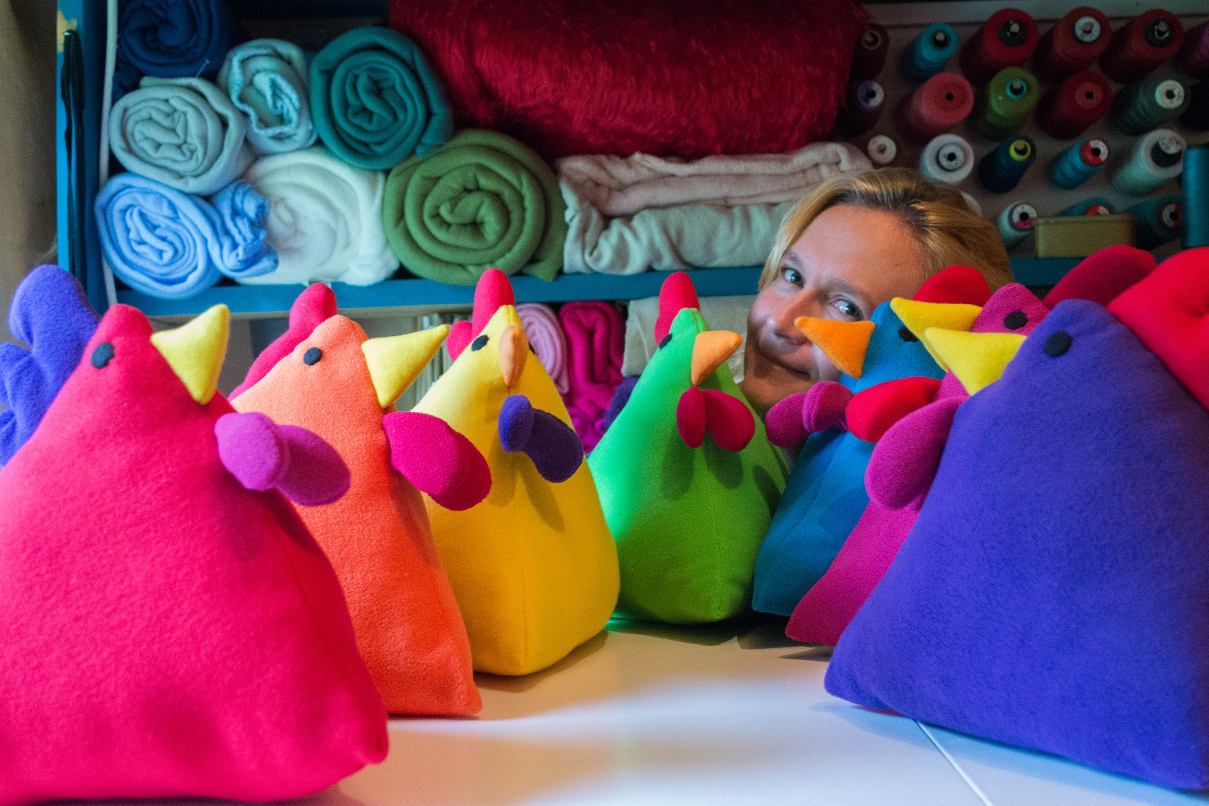 Rainbow Blue Chicken Pillow : 14 Steps (with Pictures) - Instructables