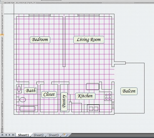 Drawing Floor Plan With Excel