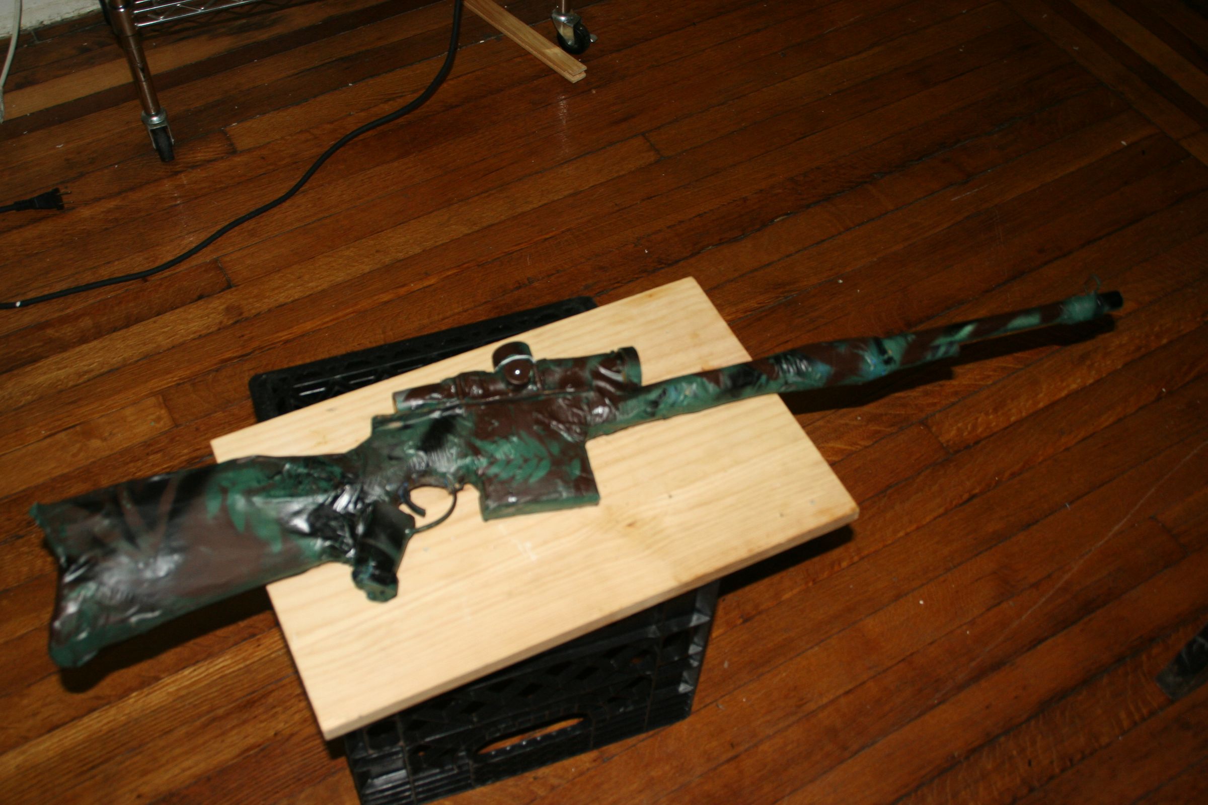 Cardboard Rifle With Camo Paint - Instructables