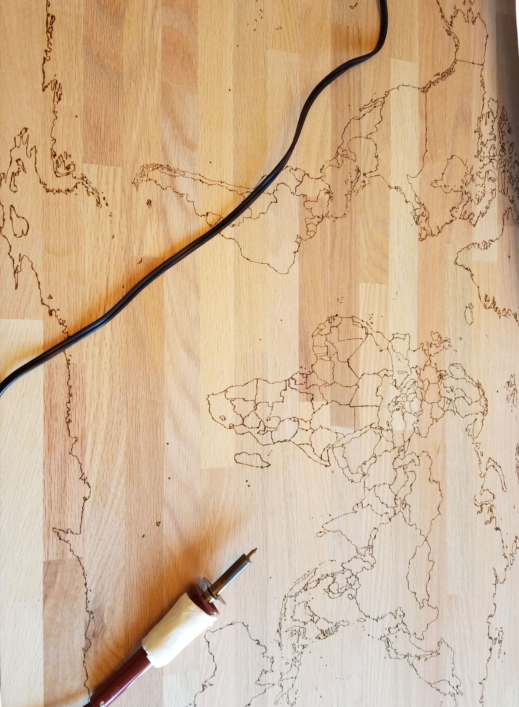 Dried Flower Petal Wood Burned World Map : 9 Steps (with Pictures ...