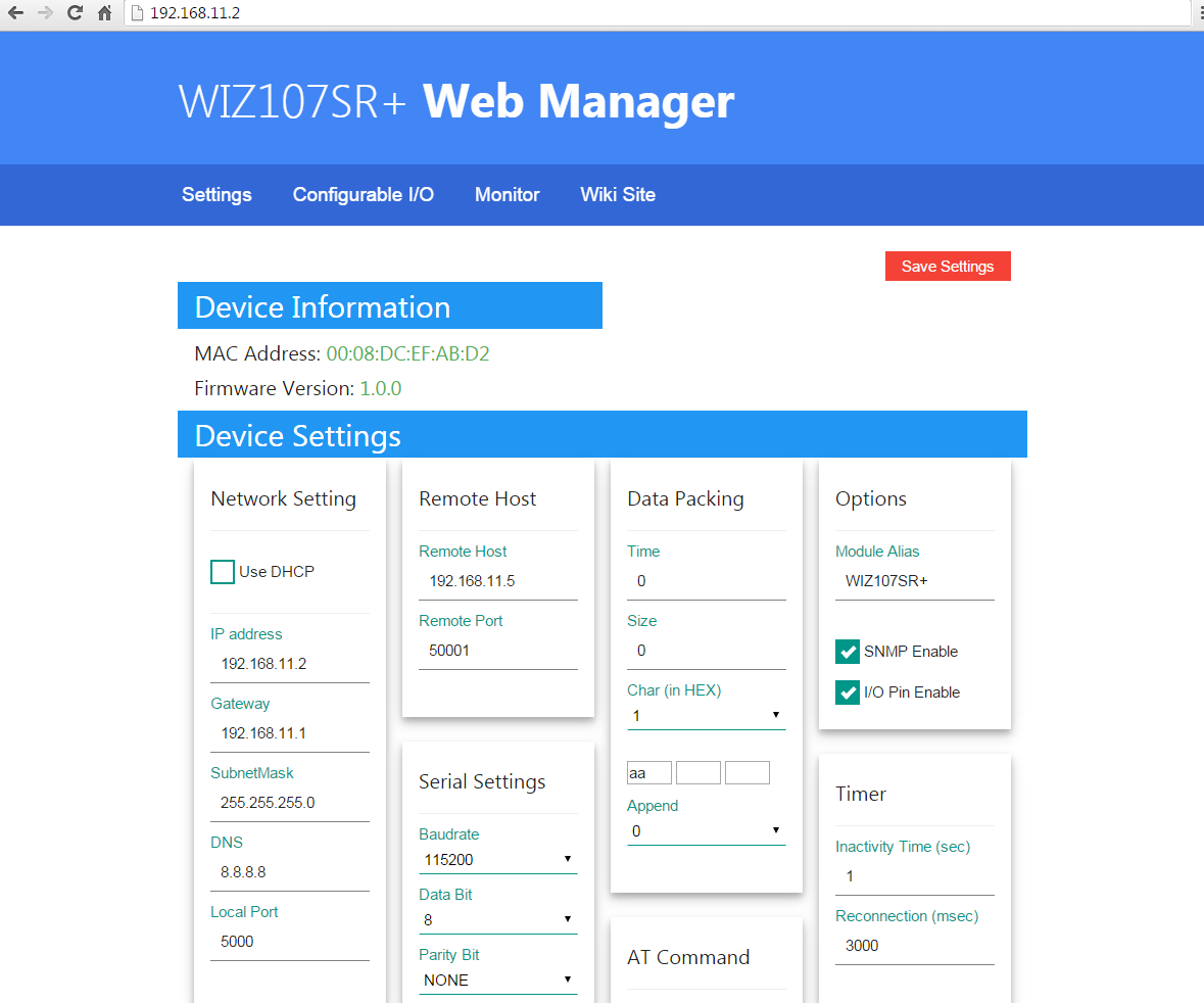 Web Manager Development for WIZnet Serial to Ethernet Modules : 5 Steps ...