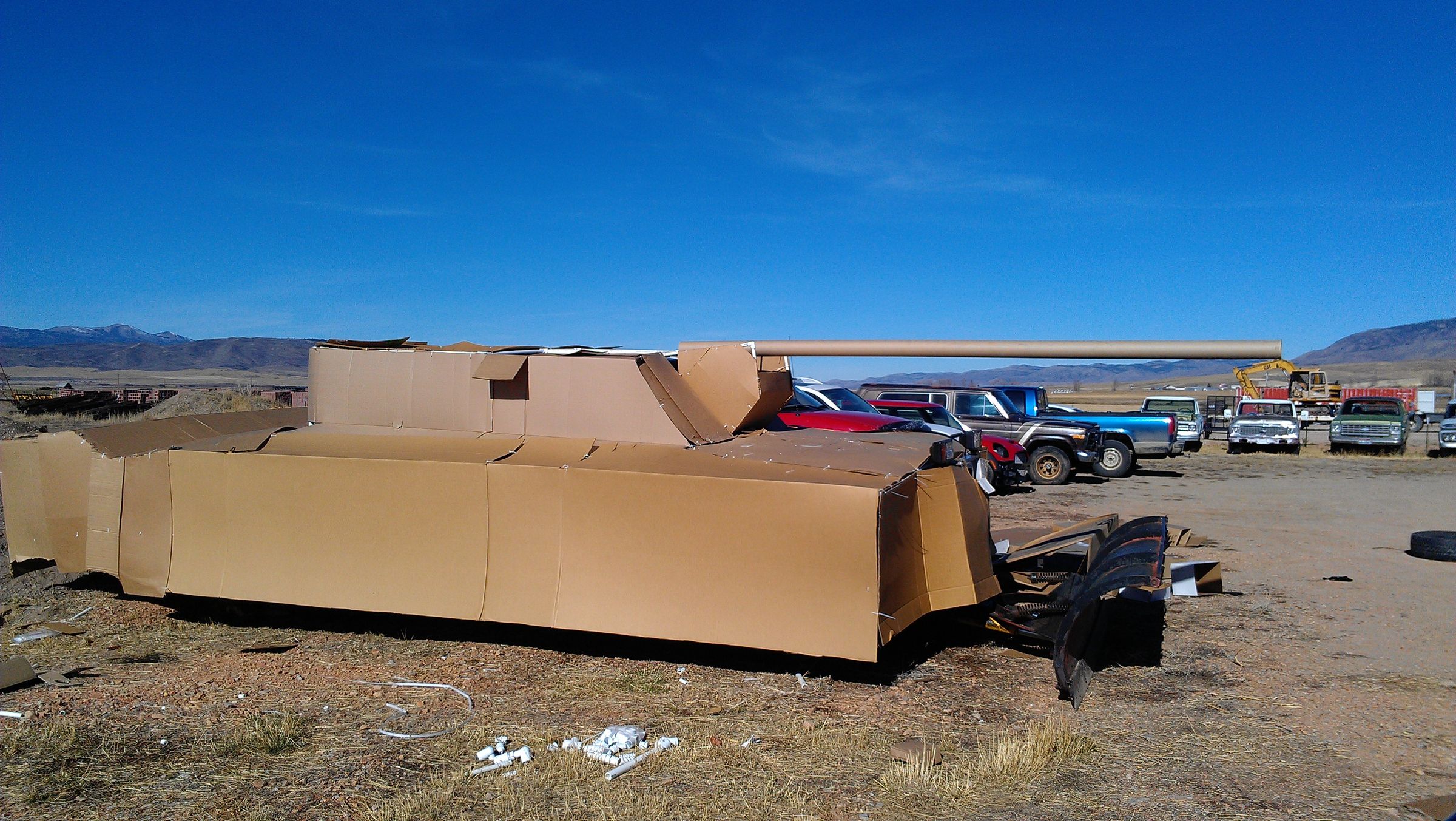 Cardboard M1 Abrams Tank on Chevy Pickup! With Plow! (photos Only ...