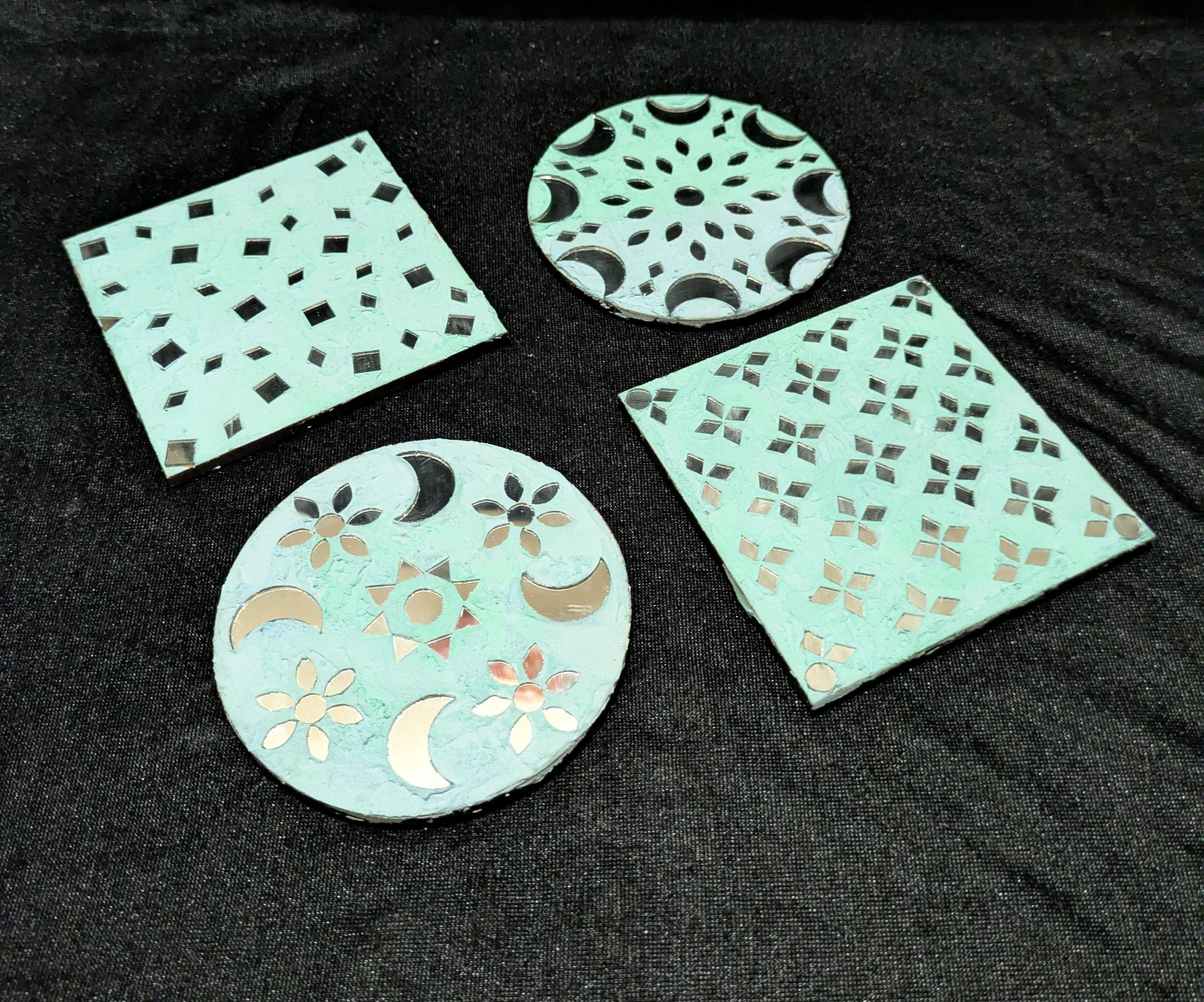 Blue Mosaic Mirror Coaster : 14 Steps (with Pictures) - Instructables