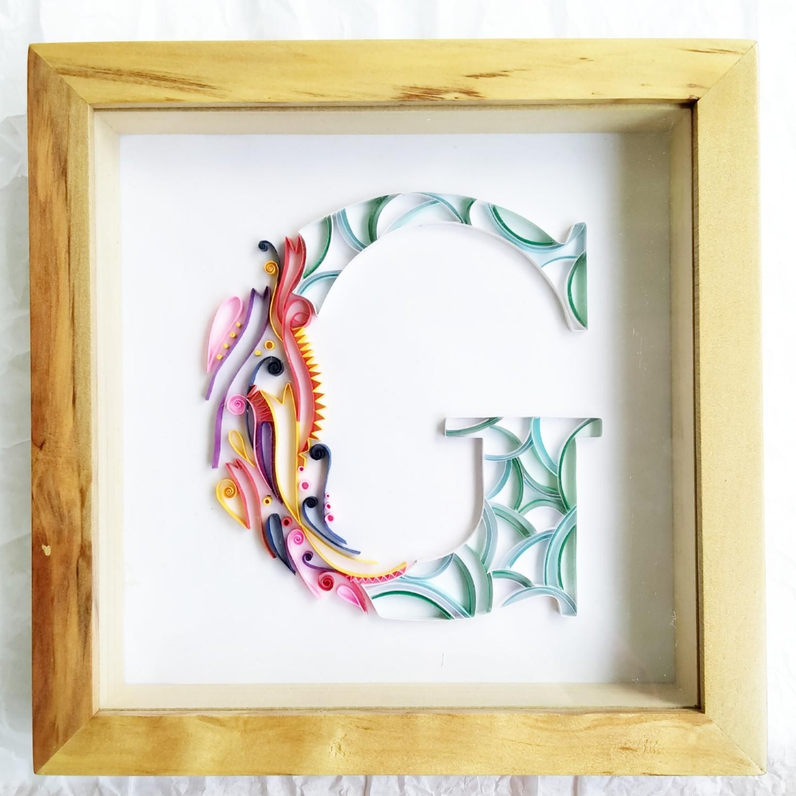 Colorful Paper Quilling Monogram G for Graduation : 4 Steps (with ...