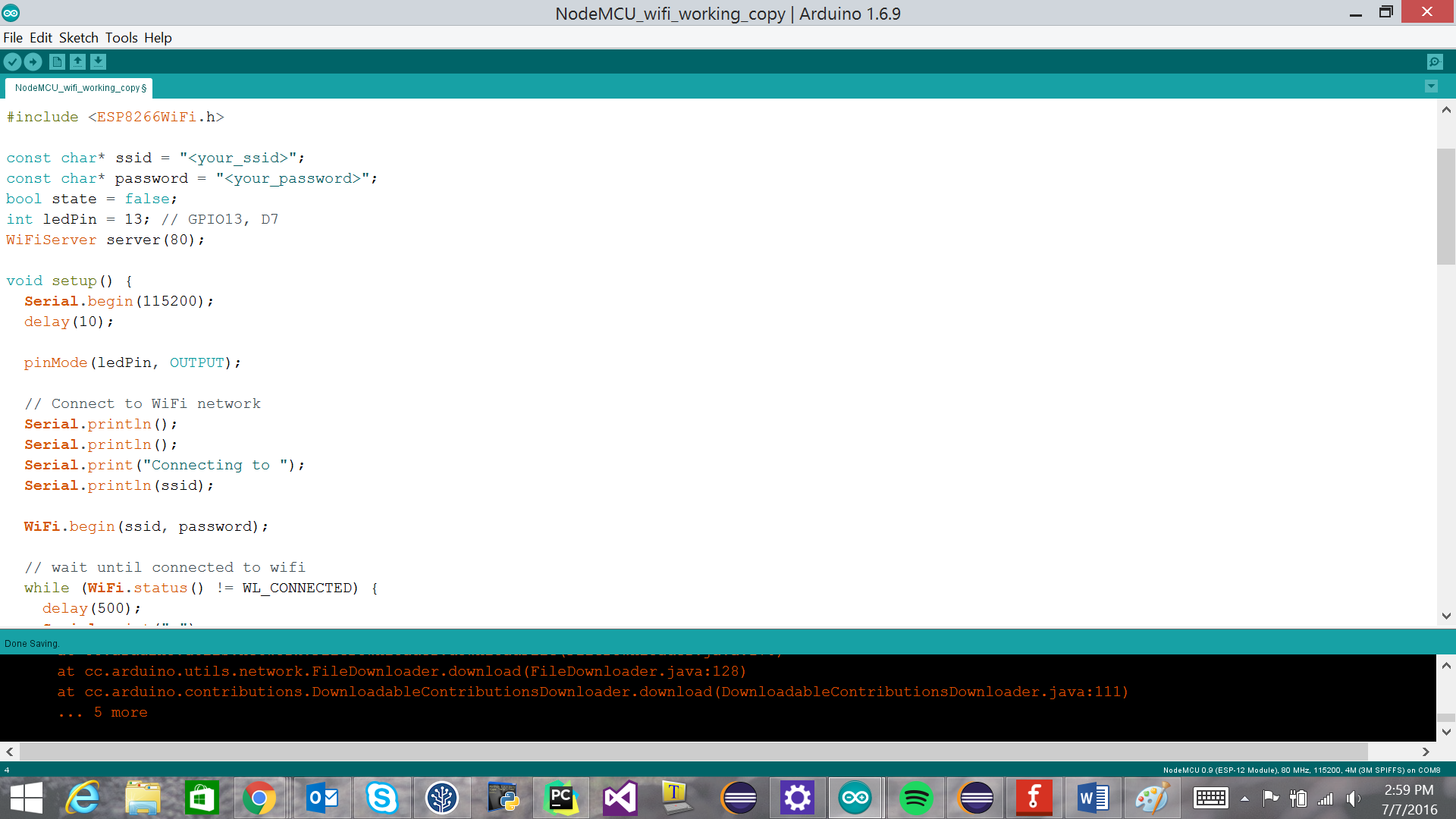 Controlling LED With NodeMCU ESP8266 and Quark D2000 Board : 7 Steps ...