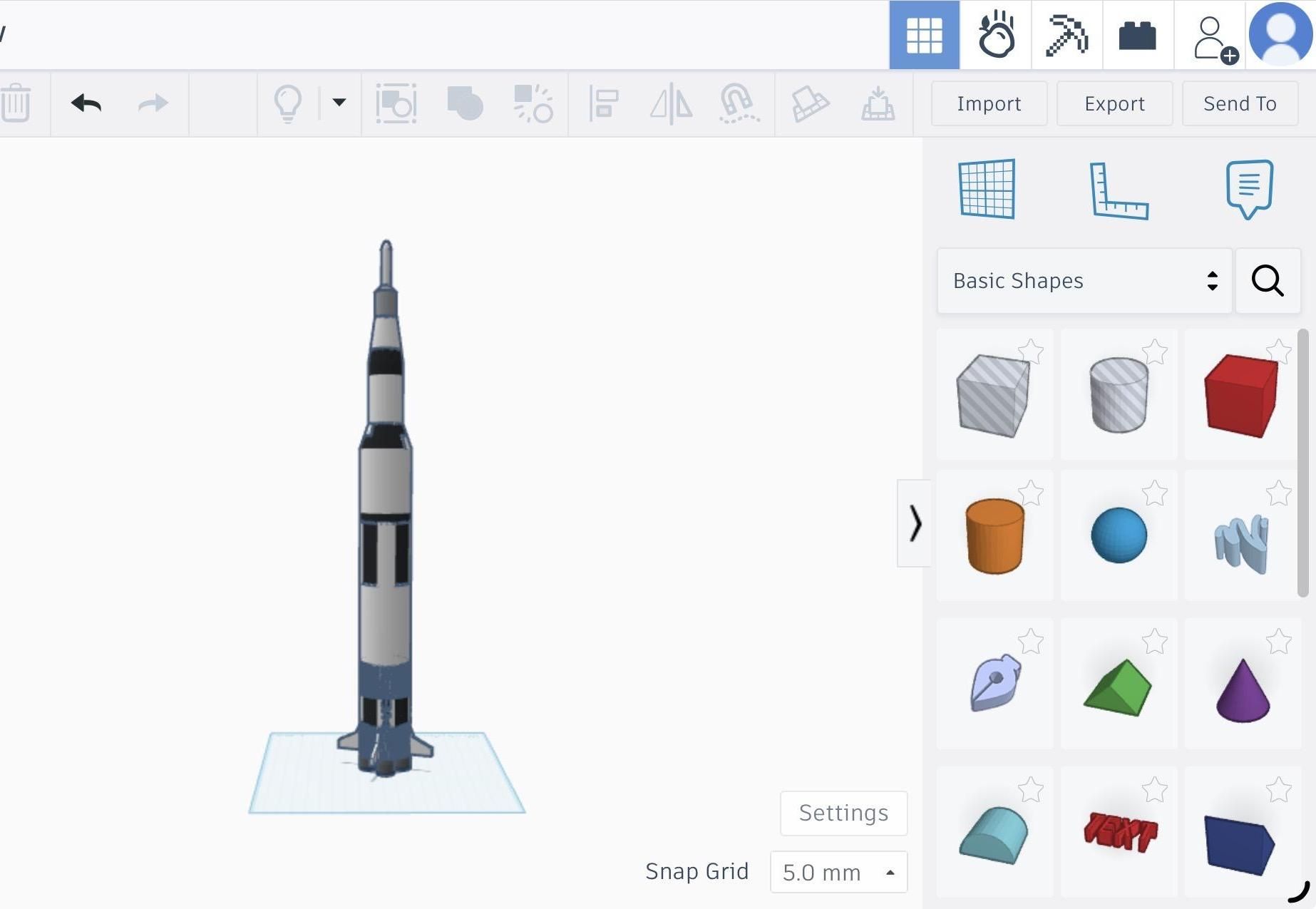 Saturn V Rocket Made in Tinkercad : 5 Steps - Instructables