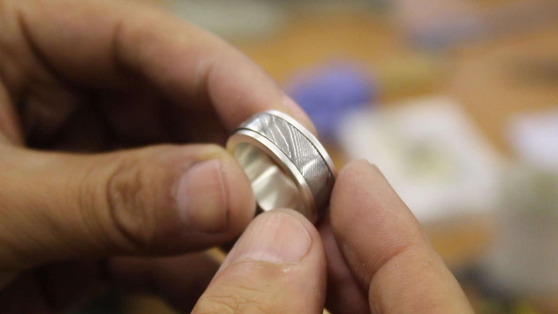 Damascus Steel and Silver Spinner Ring : 11 Steps (with Pictures ...