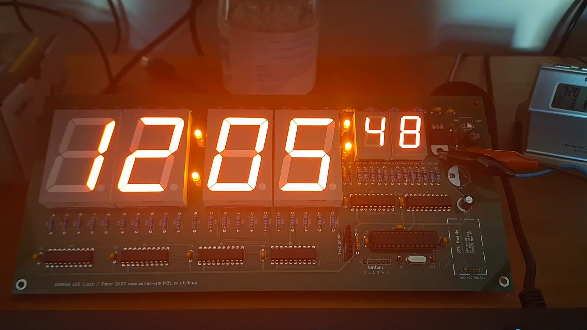 Large 6 Digit LED Clock 1.8" + 0.8" High Digits Using Arduino and DS3231 RTC : 5 Steps ...