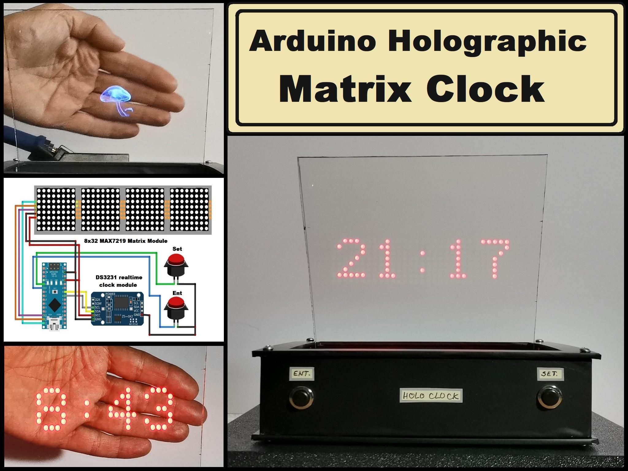DIY Arduino Holographic Matrix Clock : 3 Steps - Instructables