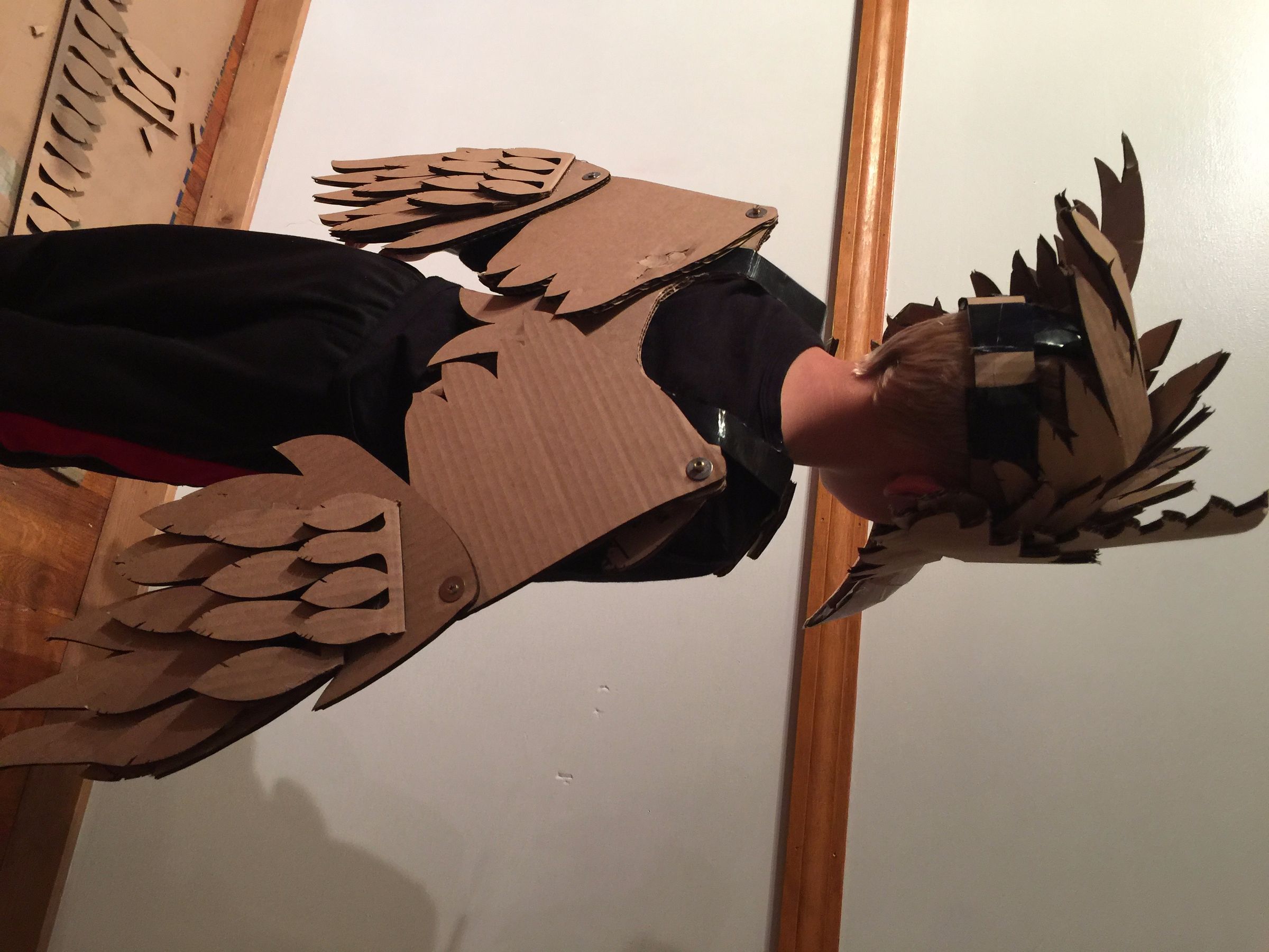 Cardboard Bird Man Costume With Wings : 4 Steps (with Pictures ...