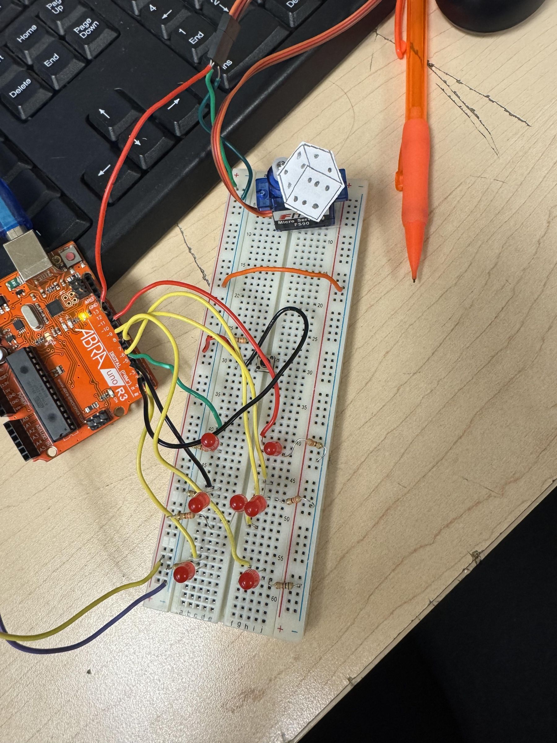 LED Arduino Dice With Servo Motor : 5 Steps - Instructables