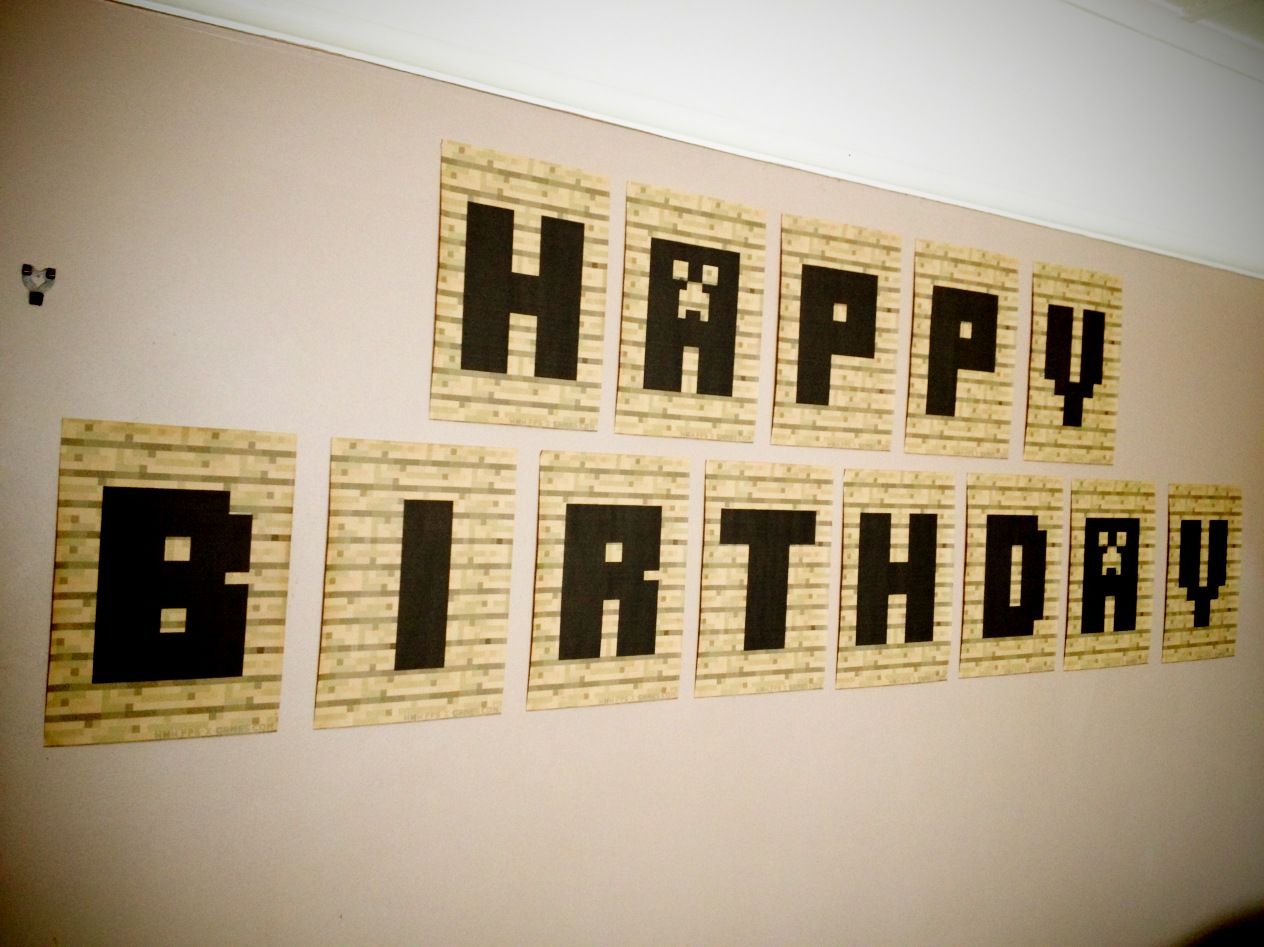 Minecraft Printable Happy Birthday Banner - Instructables