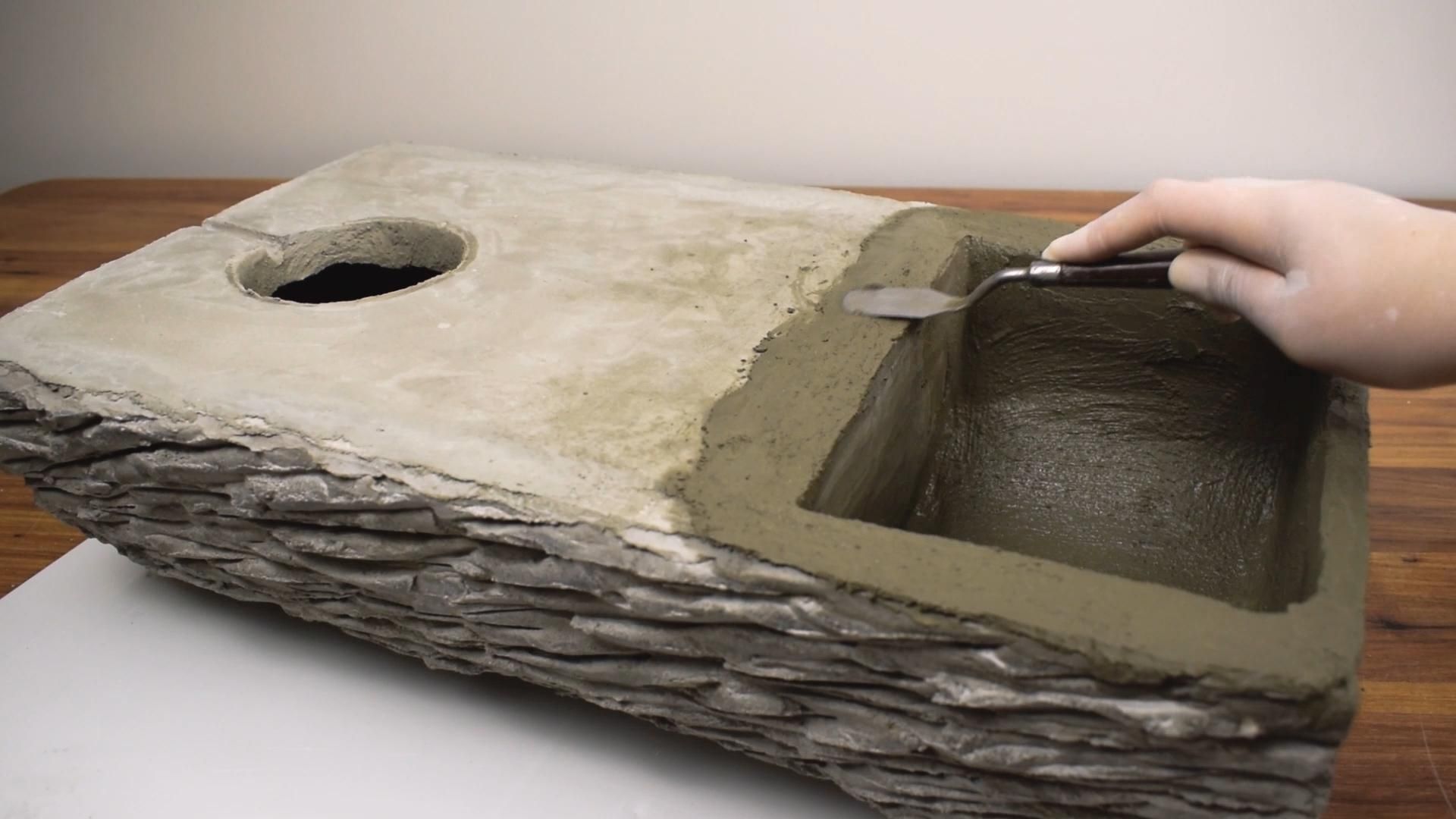 Concrete Tree Log Waterfall Fountain : 15 Steps (with Pictures ...