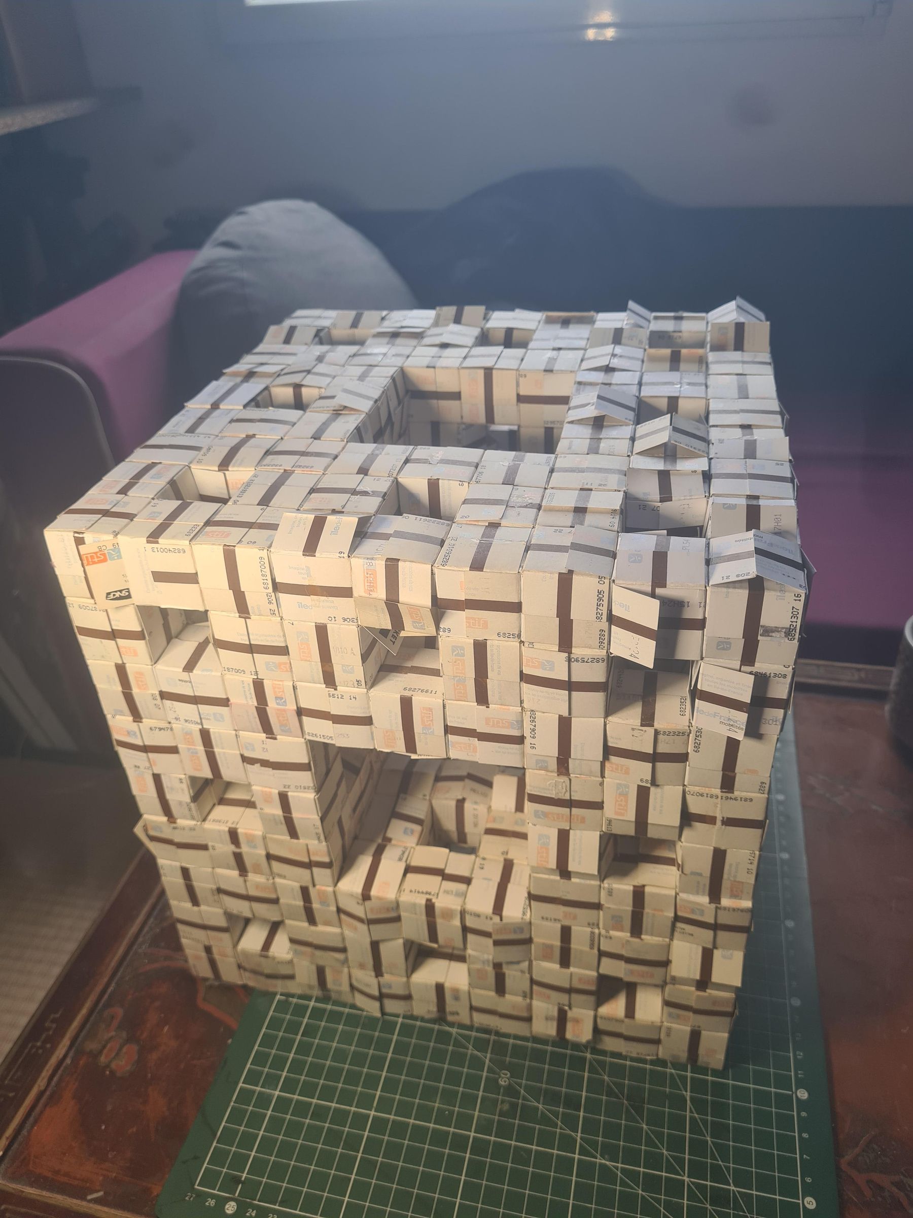Menger's Cube Cardboard Lampshade Made From Metro Tickets : 9 Steps (with Pictures) - Instructables