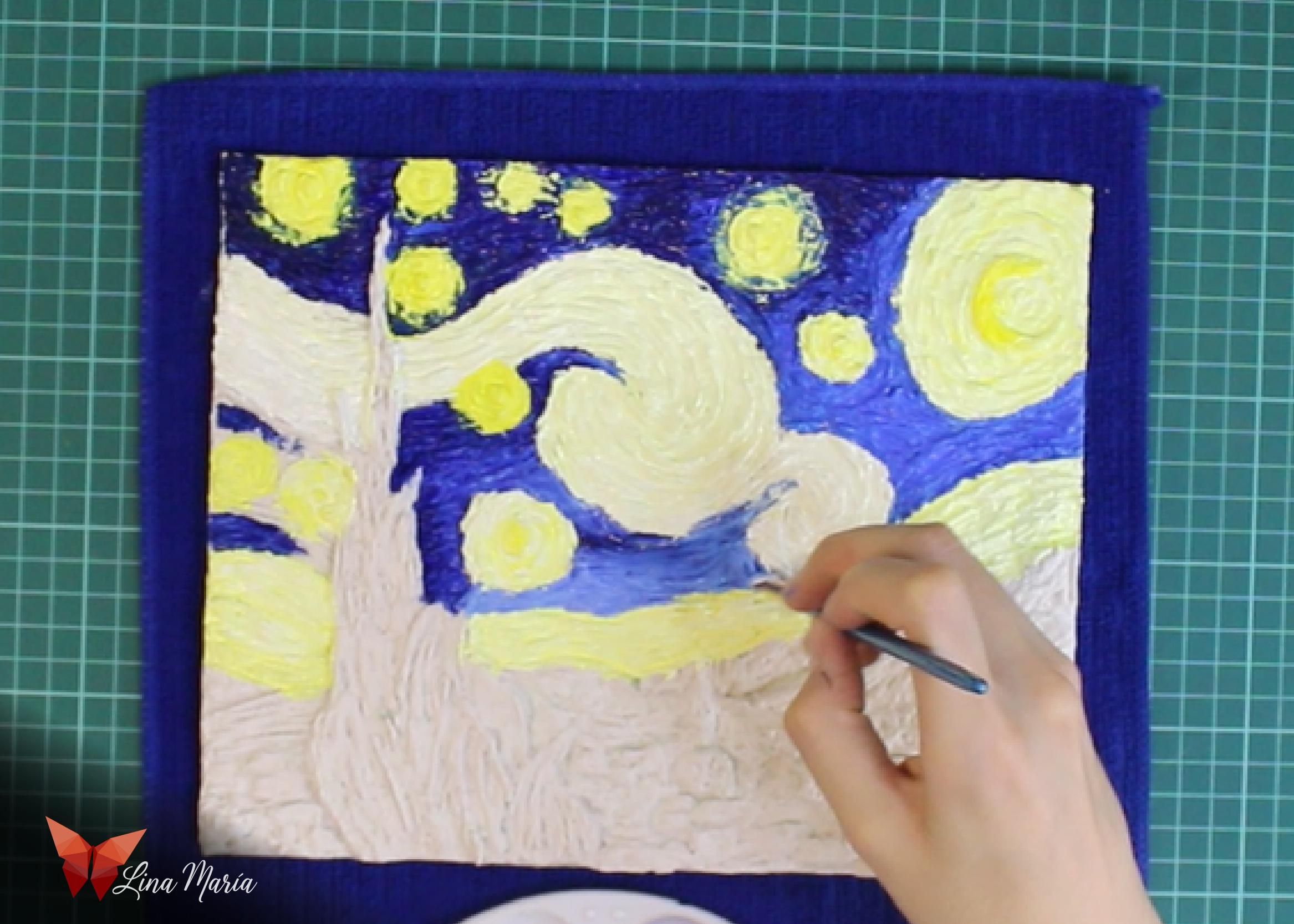 DIY Relief Painting - Starry Night : 25 Steps (with Pictures ...