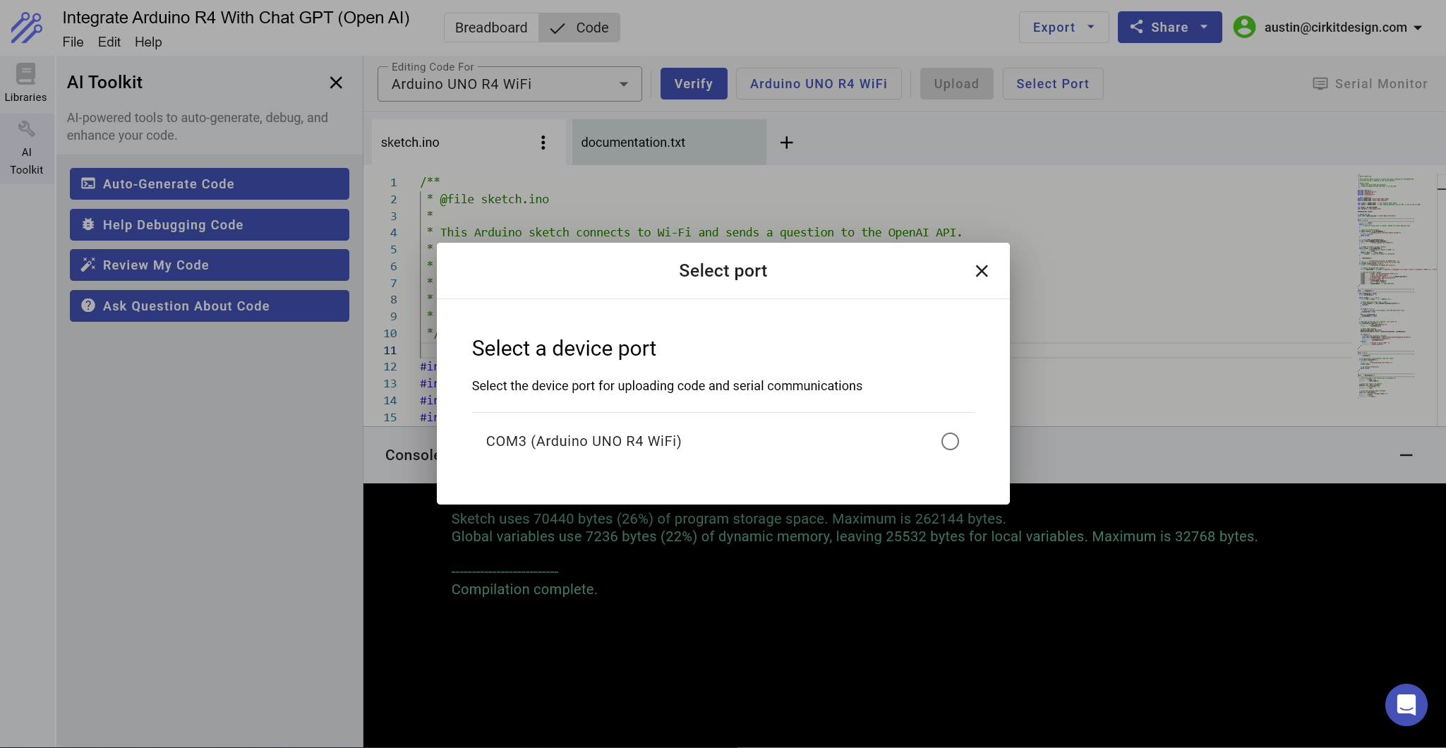 How to Connect an Arduino UNO WiFi R4 to OpenAI API : 6 Steps ...