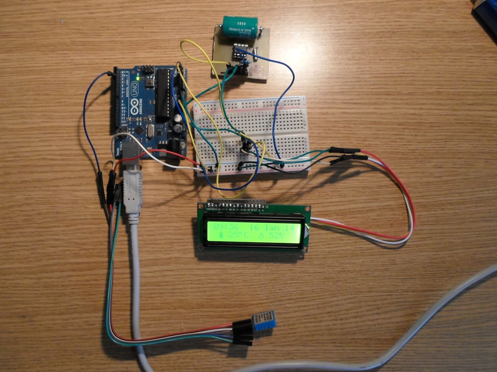 Clock With Thermometer Using Arduino, I2c 16x2 Lcd, DS1307 RTC and ...