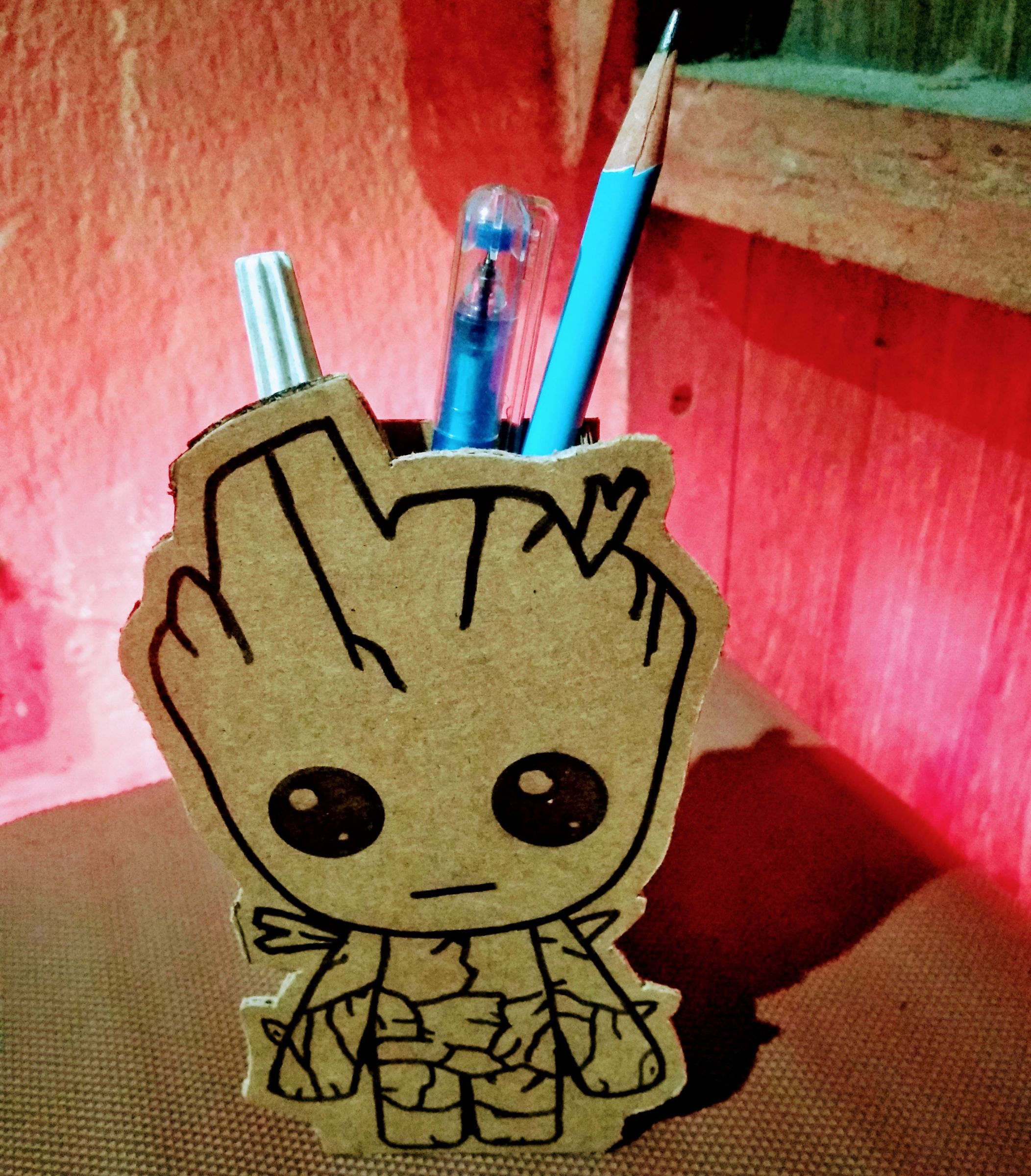 DIY Baby Groot Pen Stand From Cardboard! : 6 Steps - Instructables