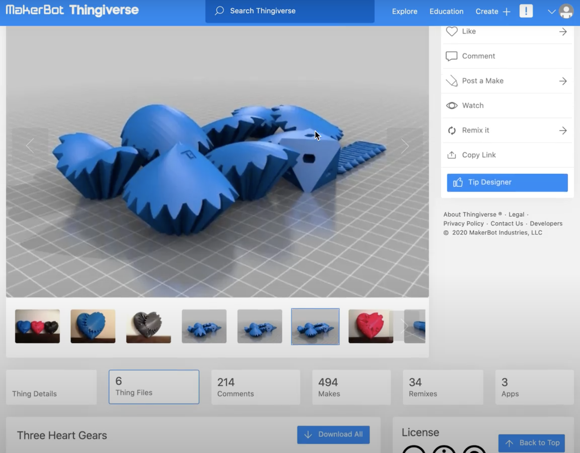 3d Printer Makerbot Heart