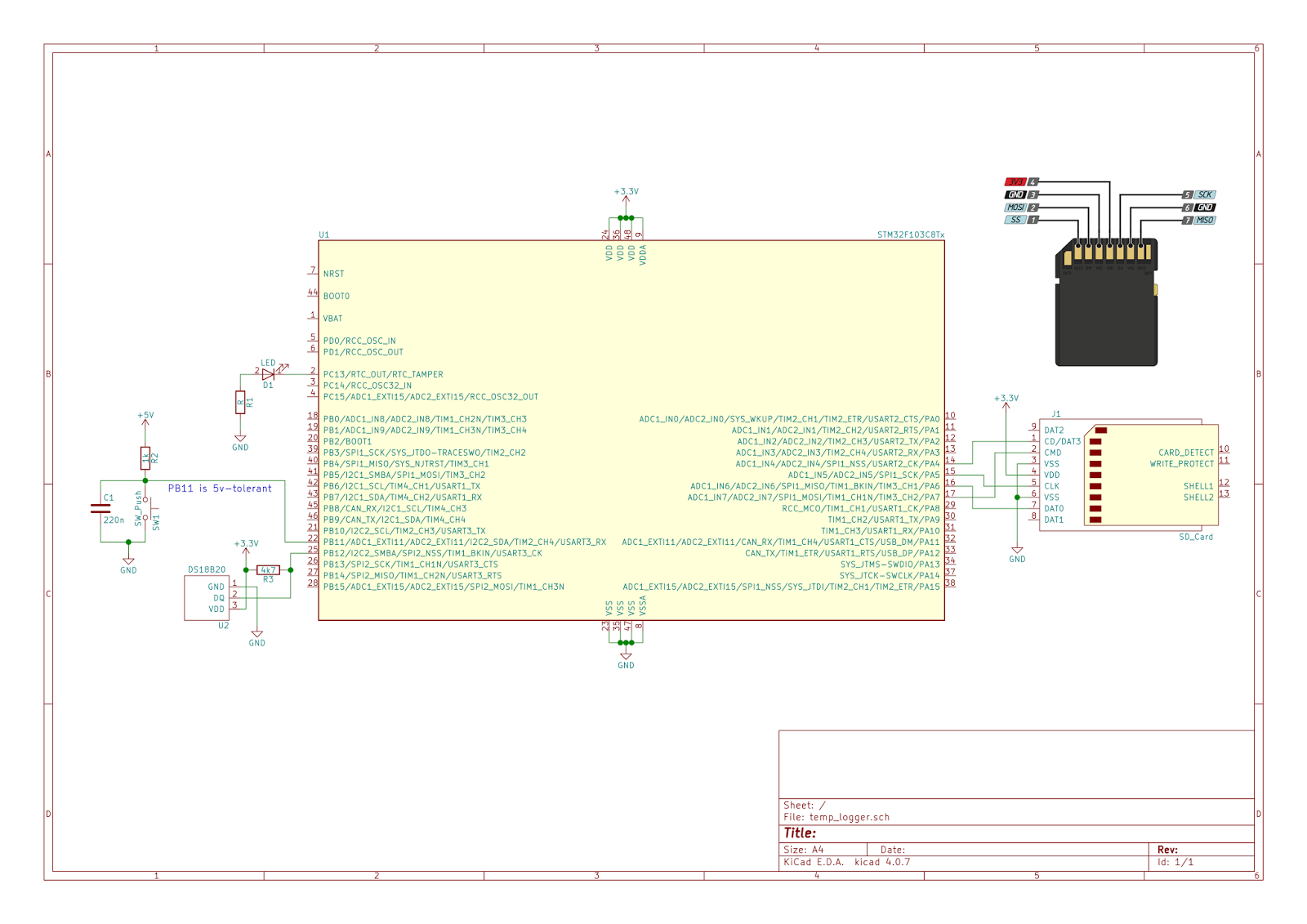 DIY Temperature Logger With STM32F103, MicroSD Card and DS18B20 : 4 ...