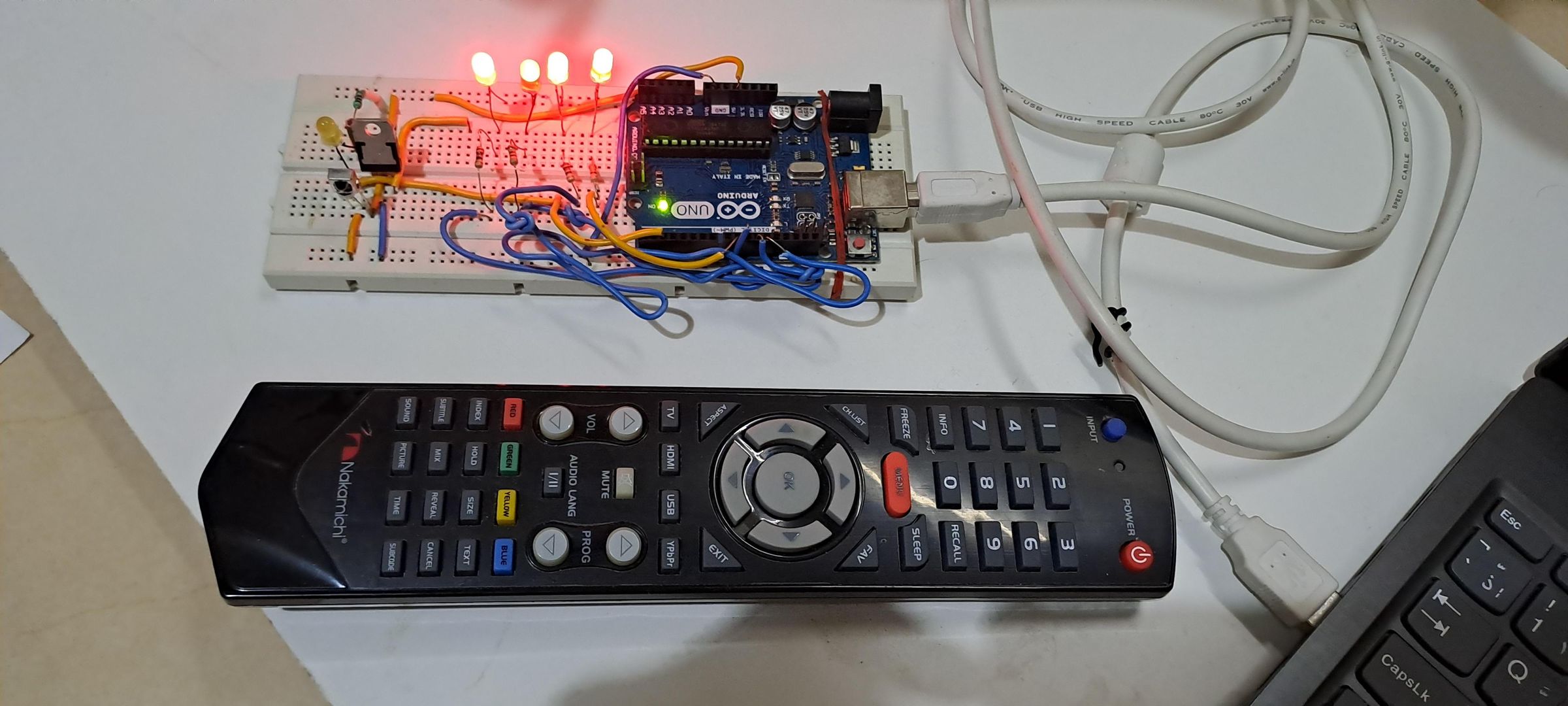 Controlling Arduino With IR Television Remote. IR Receiver Is Used to ...