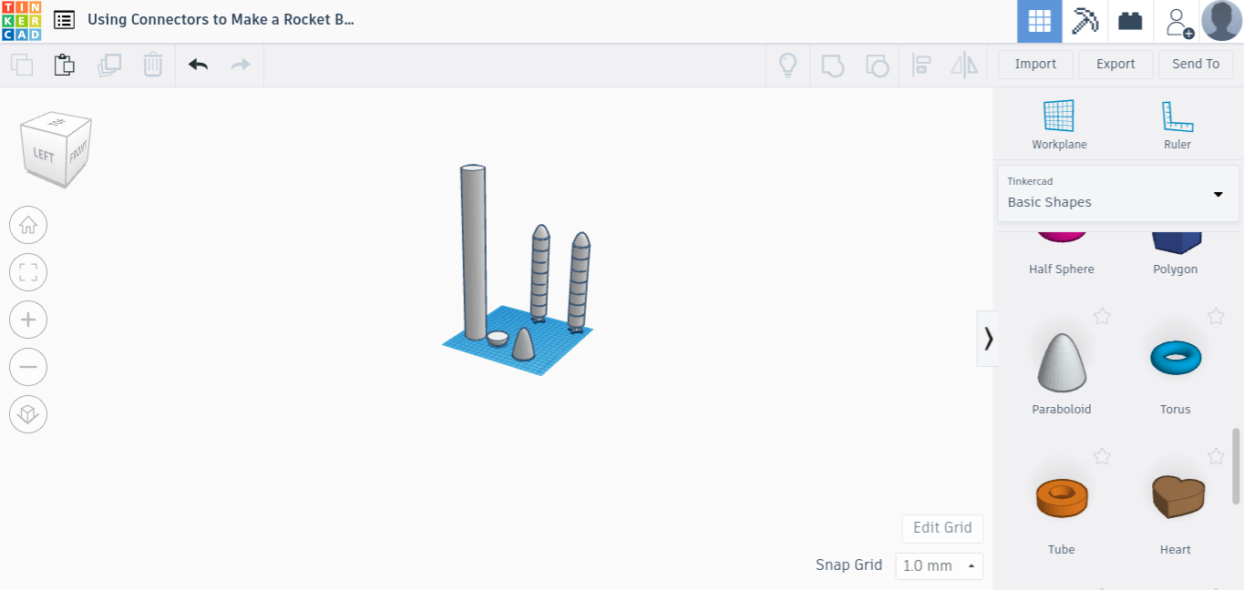 How to Make a Rocket Using Connectors in Tinkercad (Connectors) : 12 ...