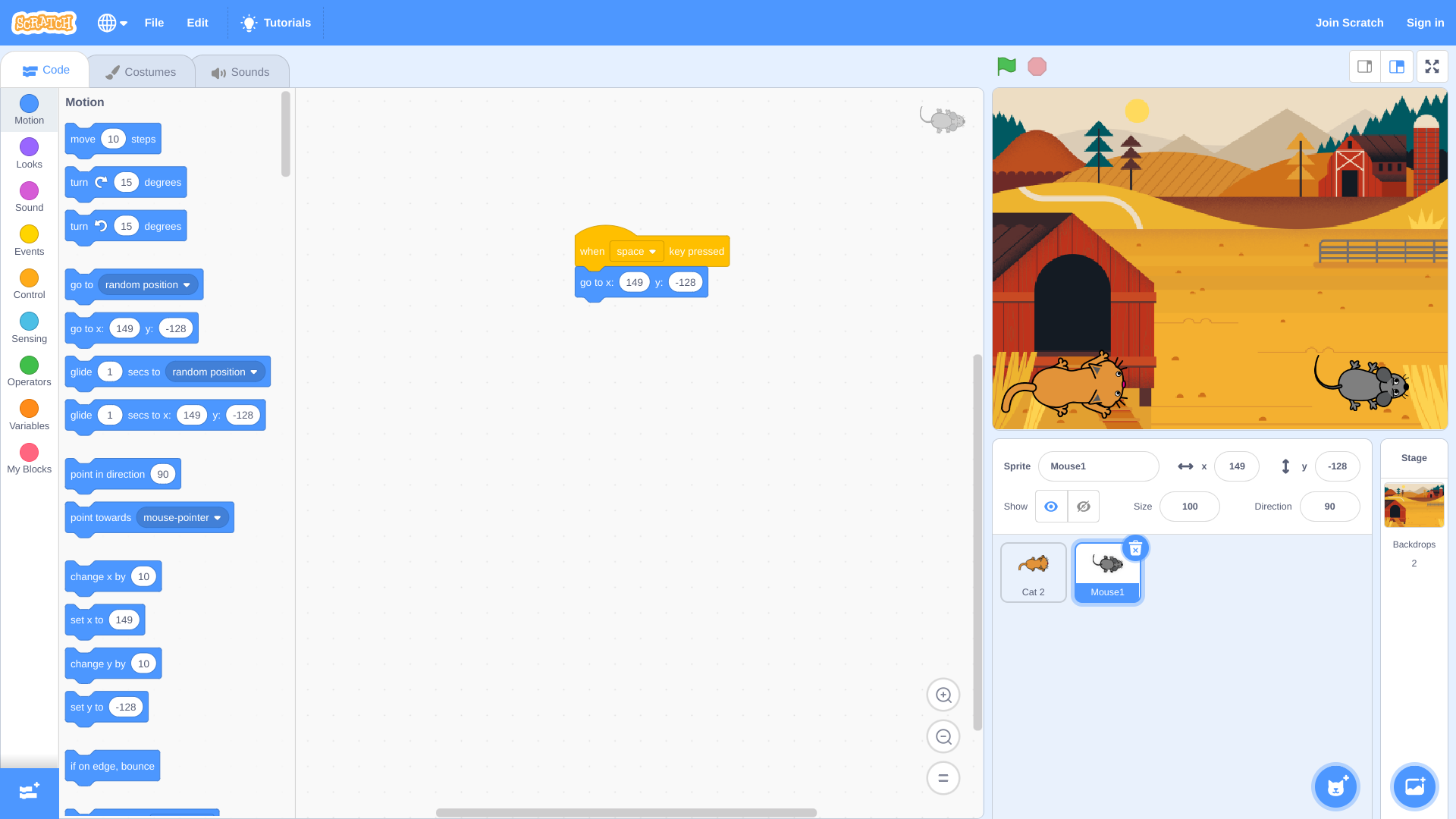 How to Program a Simple Cat & Mouse Game With Scratch! (videos Included ...