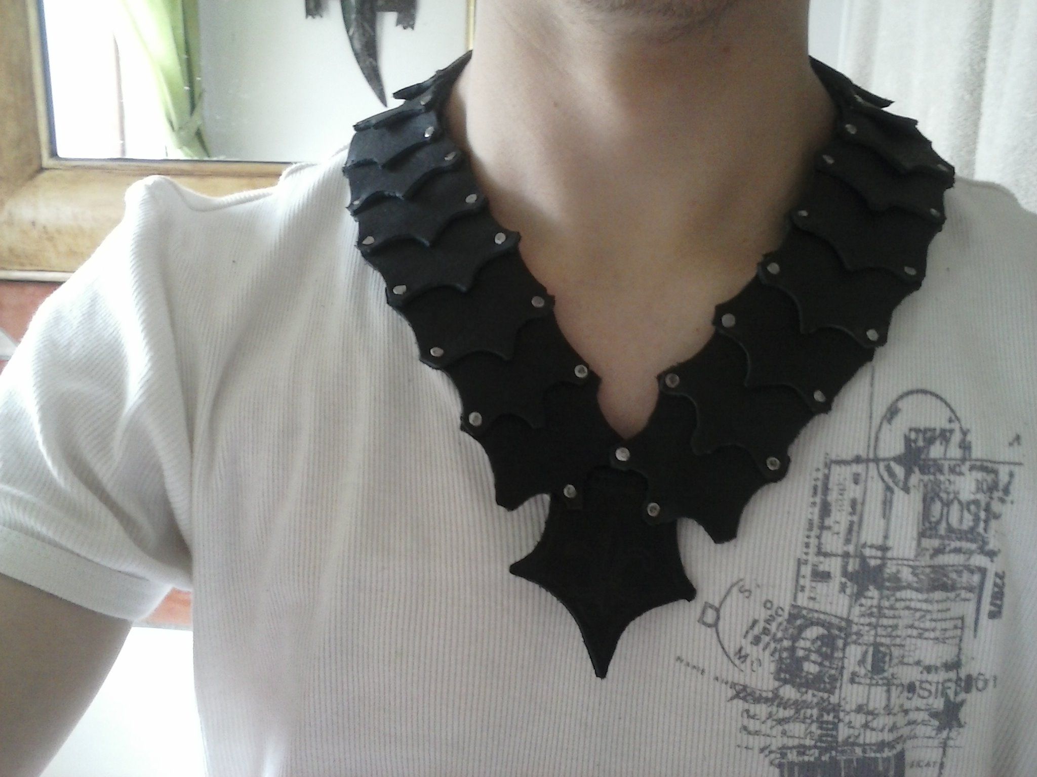 Spaulder-Style Riveted Leather Armour Necklace : 5 Steps - Instructables