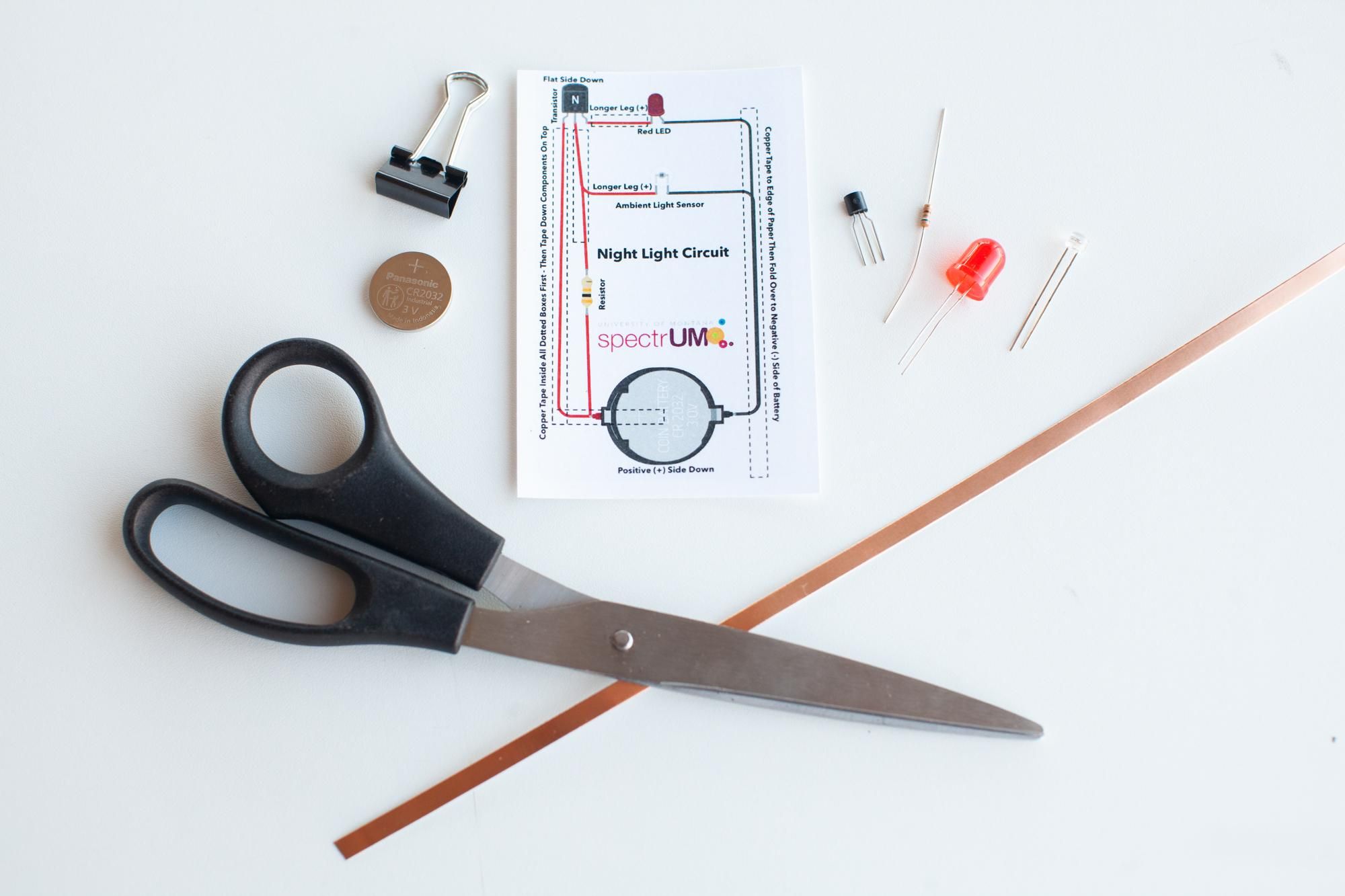 Make a Simple Ambient Light Sensor/Night Light Paper Circuit : 13 Steps ...