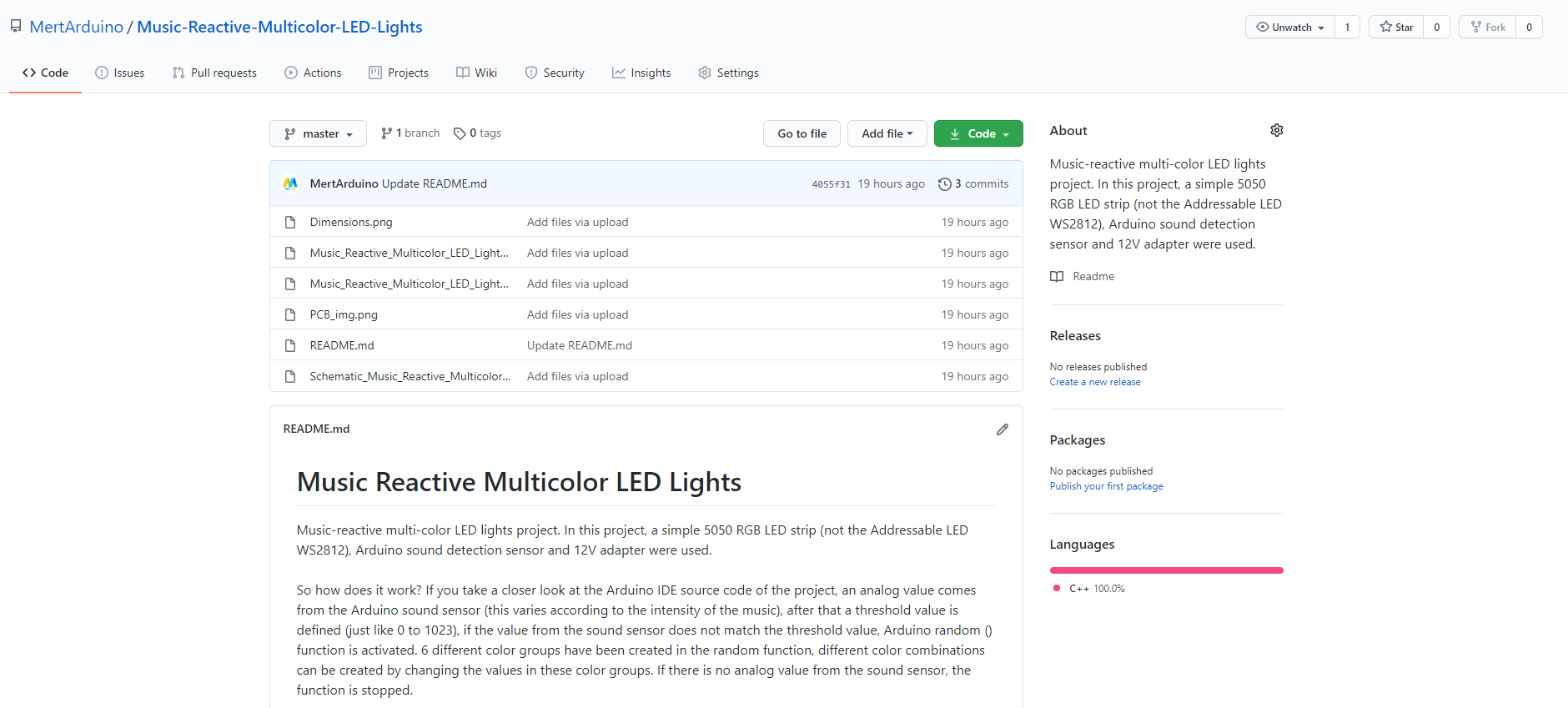 Music Reactive Multicolor LED Lights | Arduino Sound Detection Sensor ...