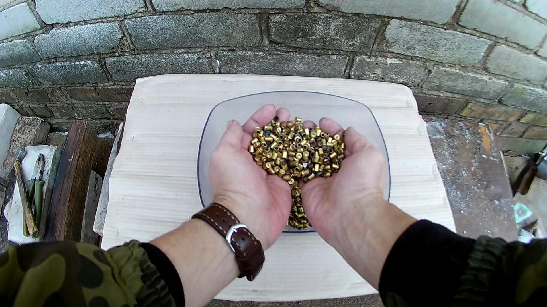 Melting Used Shotgun Primers. Brass + Copper Casting : 4 Steps ...