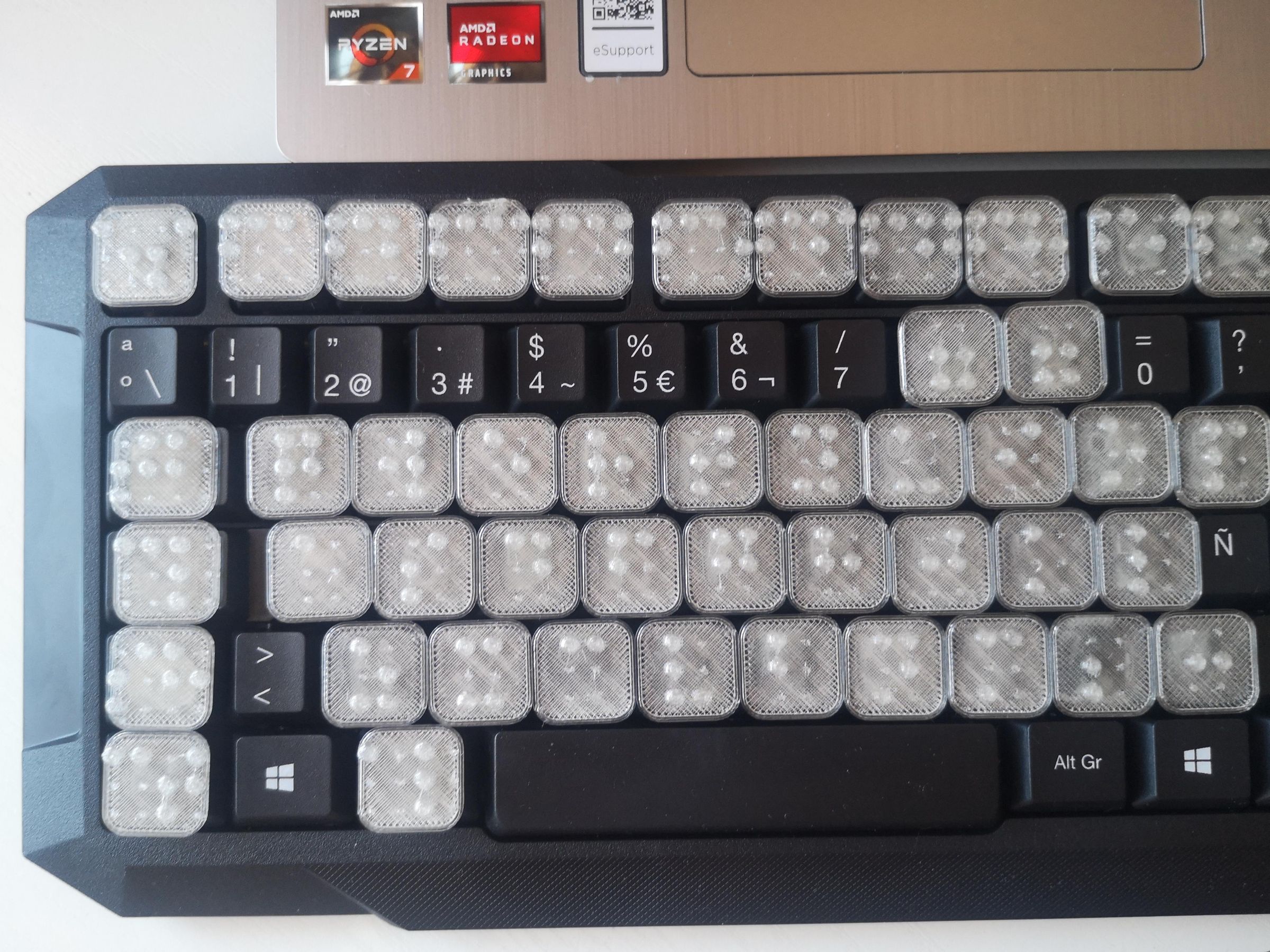 Computer Keyboard With 3D Printed Braille Keys - Instructables
