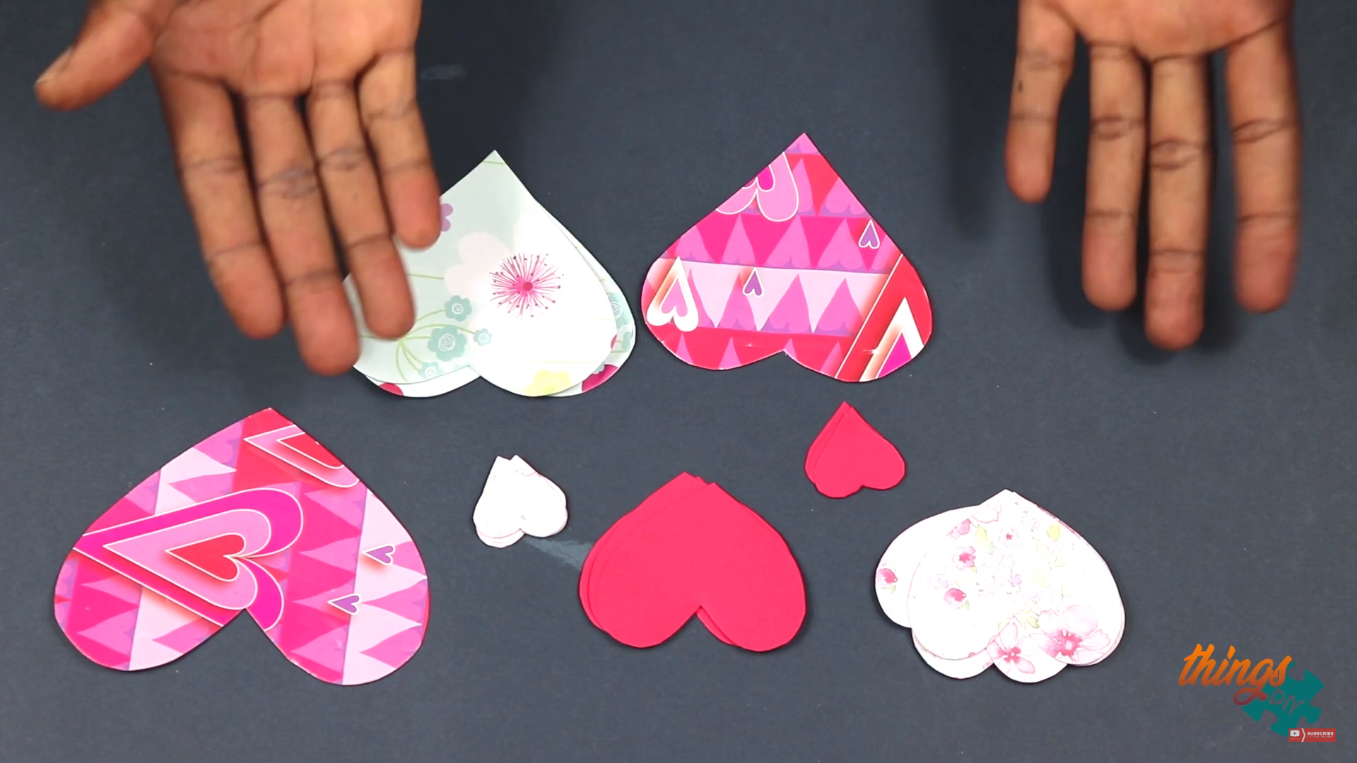 DIY Valentine Card - Tri-fold Heart Shapes Card Tutorial : 5 Steps ...