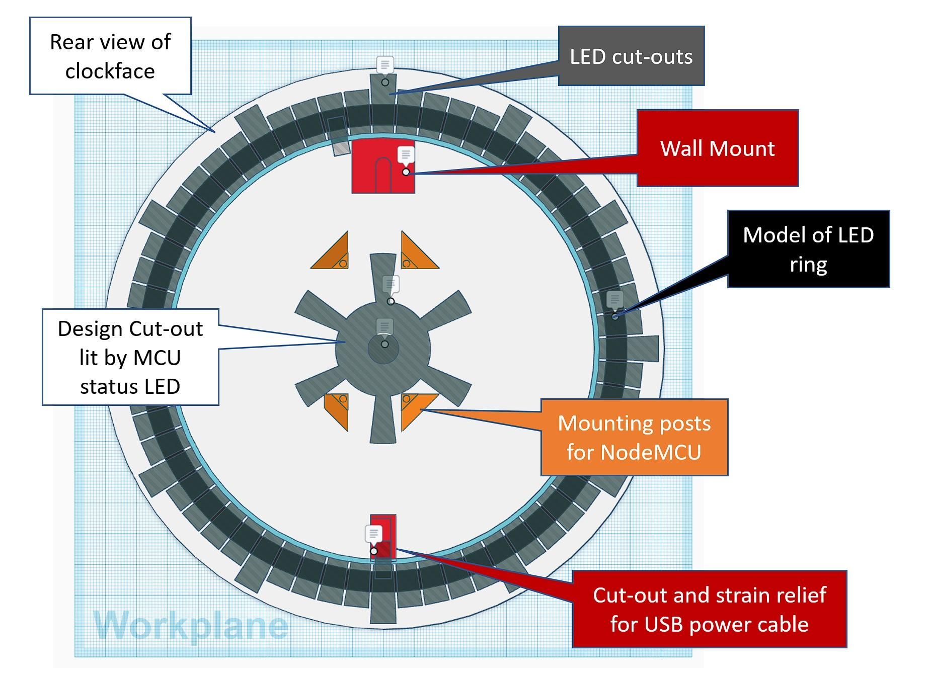 Simple 60 LED Ring Clock, Tinkercad Design, 3D Printed, WiFi NTP ...