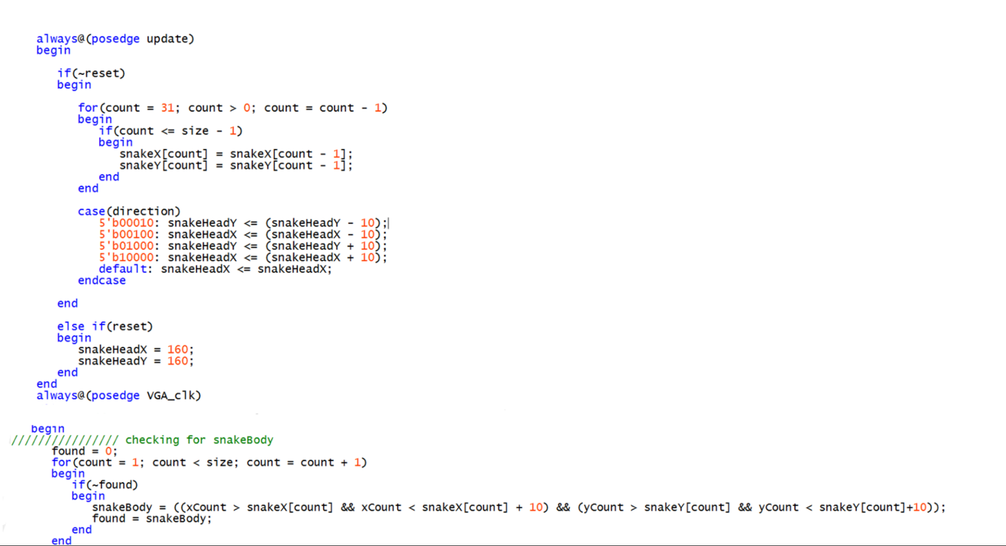 "Snake" on an FPGA : 6 Steps - Instructables
