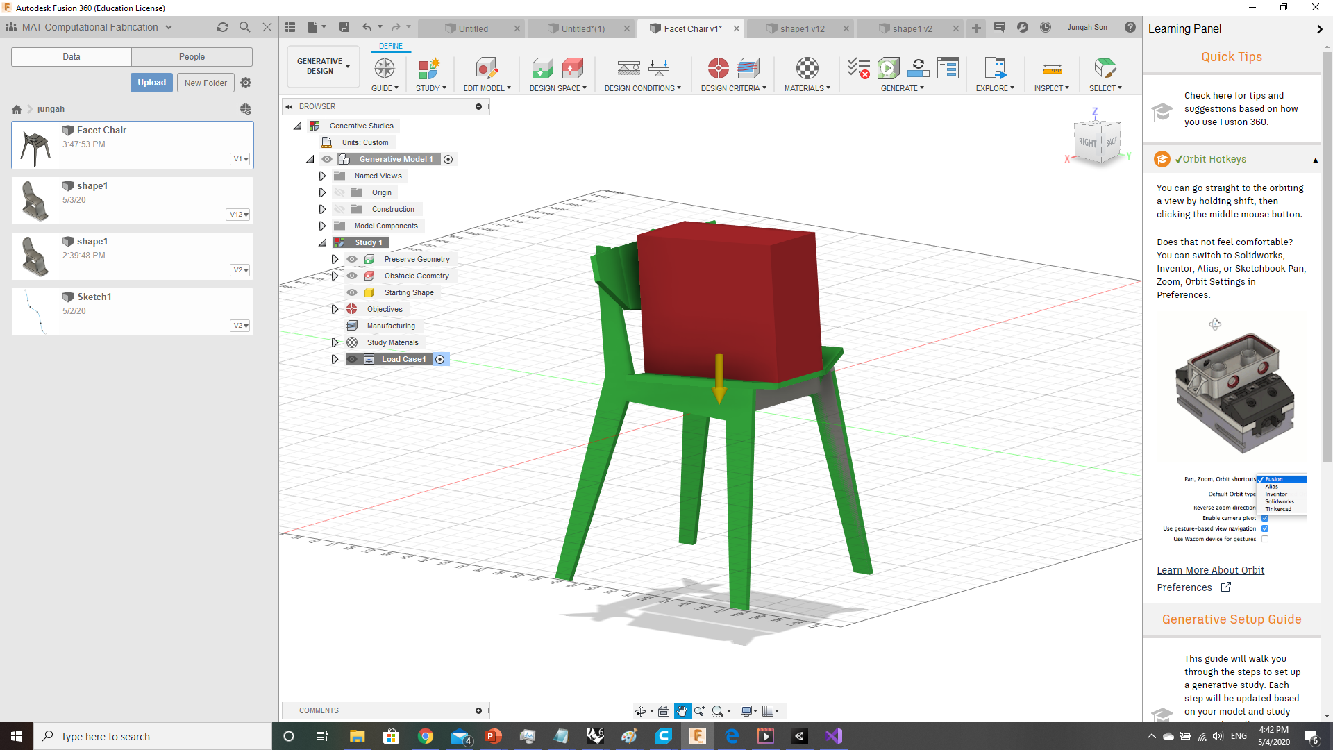 Week 5: Structurally Optimized or Generative Chair : 3 Steps ...