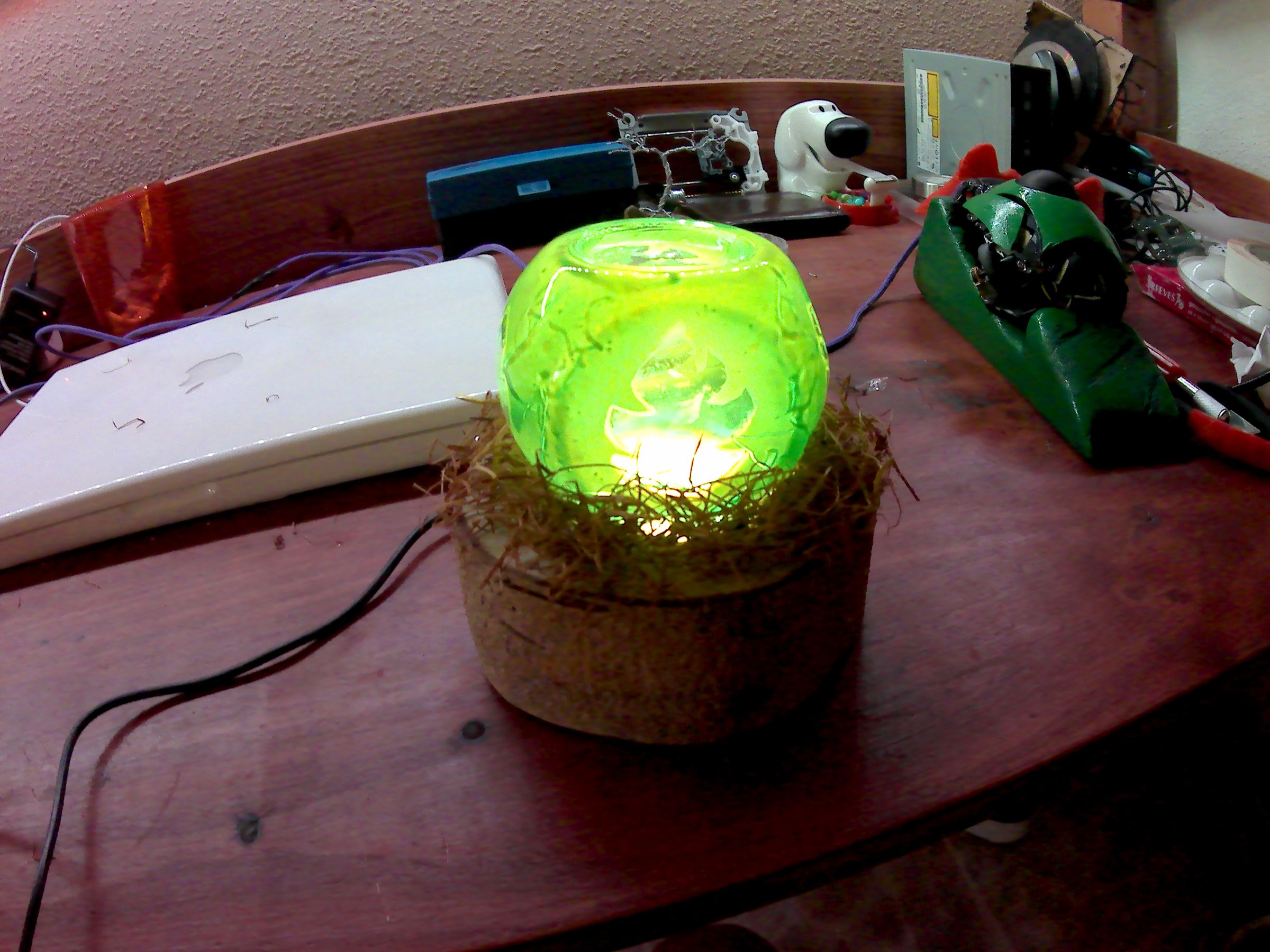 Upcycled GREEN Nature Lamp : 6 Steps (with Pictures) - Instructables