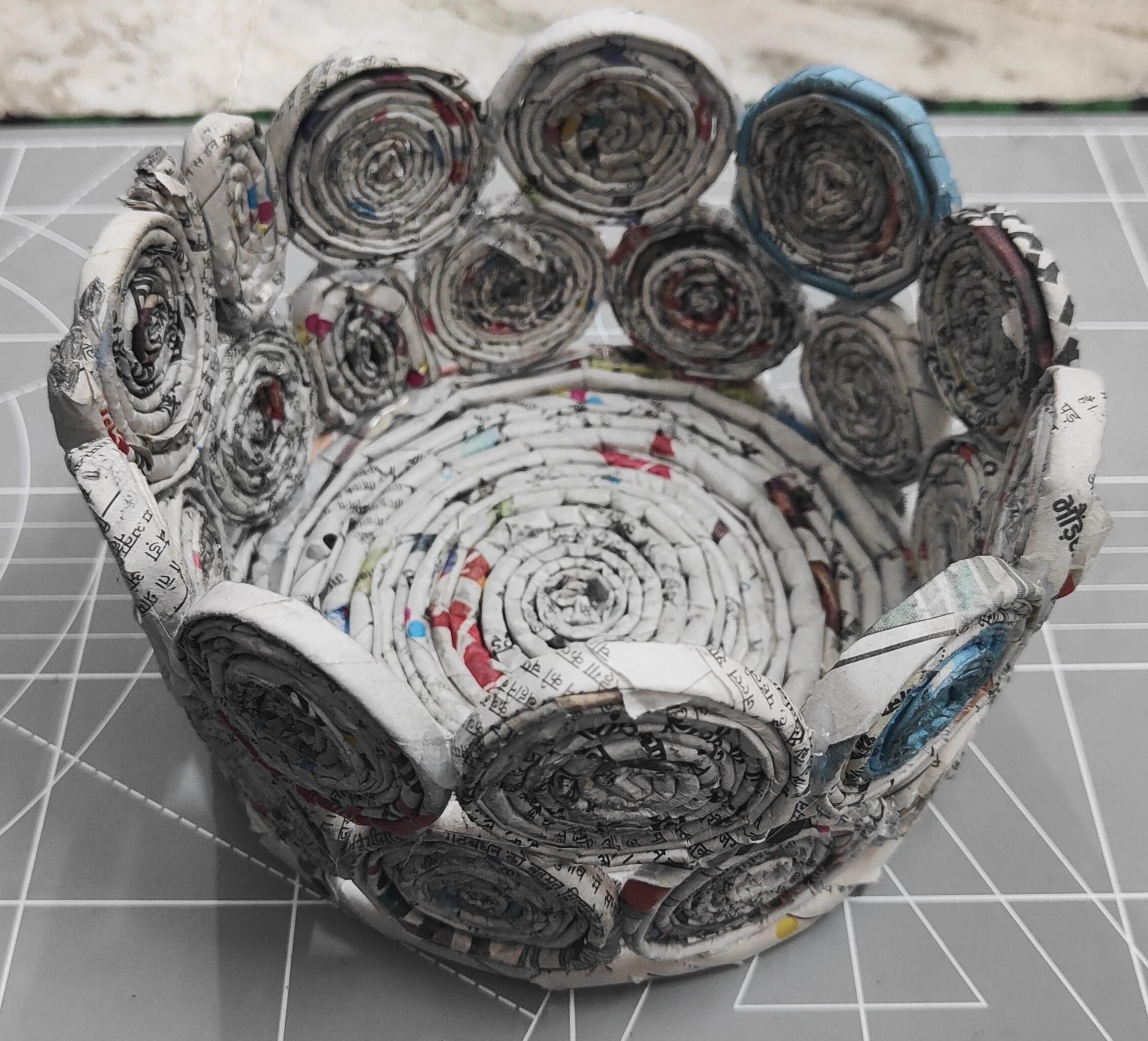 DIY Crafted Paper Basket: Made From Waste Newspapers : 7 Steps (with ...