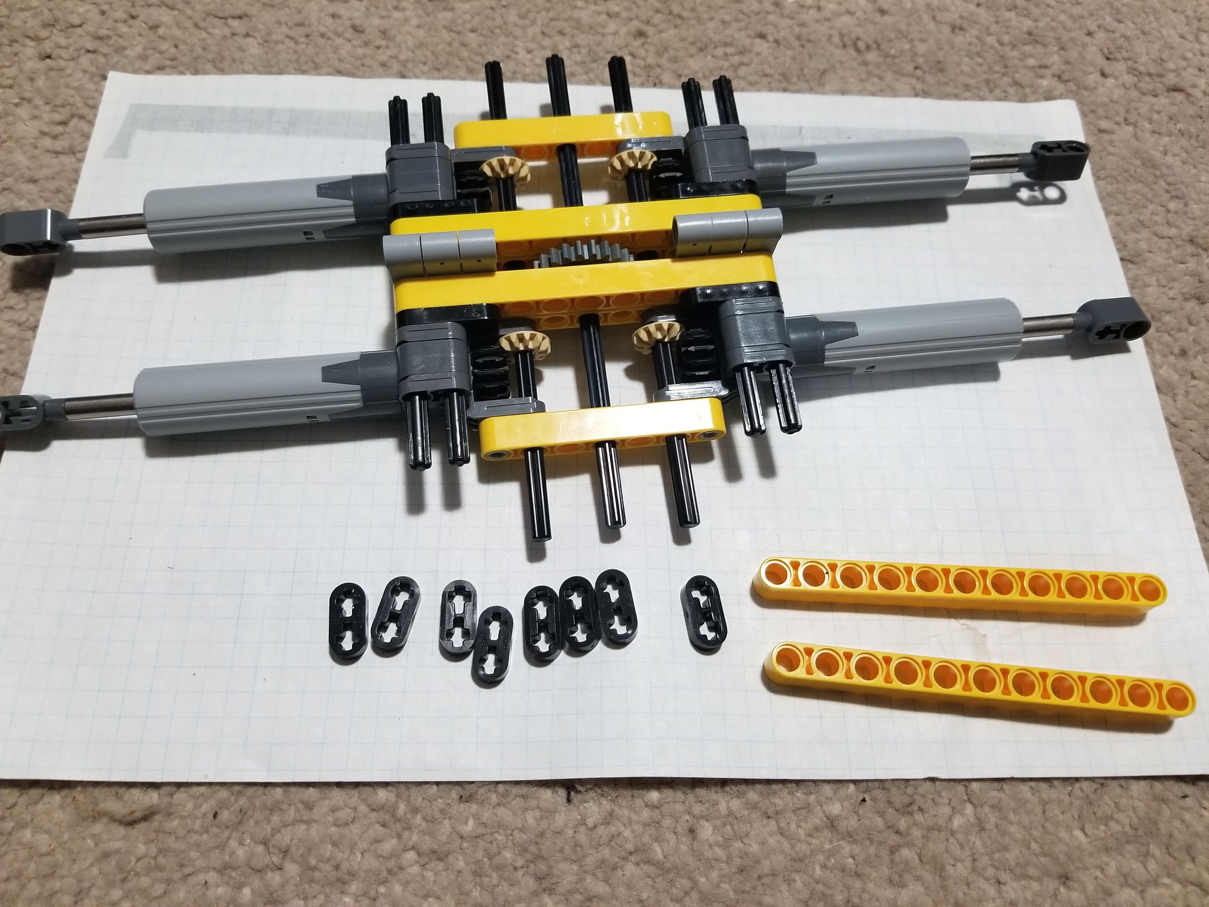 Lego Technic Back to Back Double Actuator Build : 9 Steps (with ...