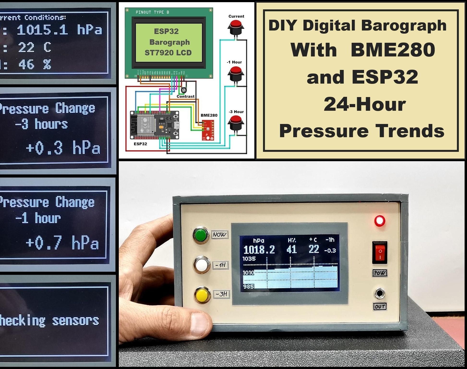 DIY Digital Barograph With BME280 and ESP32 - 24 Hour Pressure Trends ...