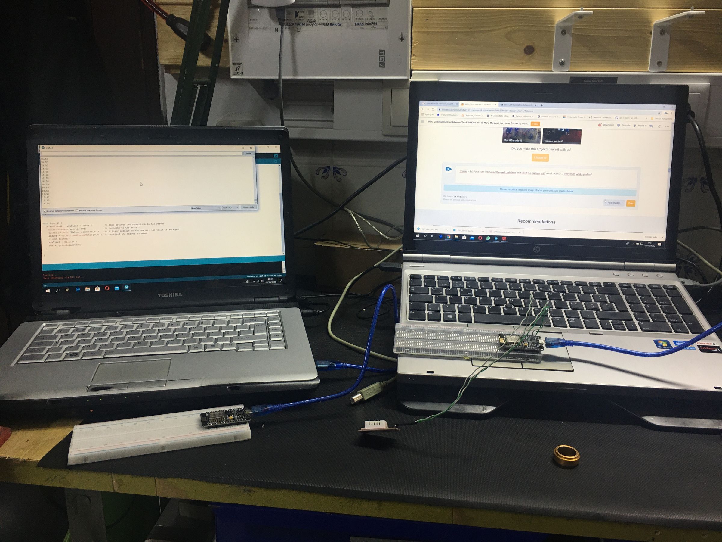 WiFi Communication Between Two ESP8266 Based MCU Through the Home ...