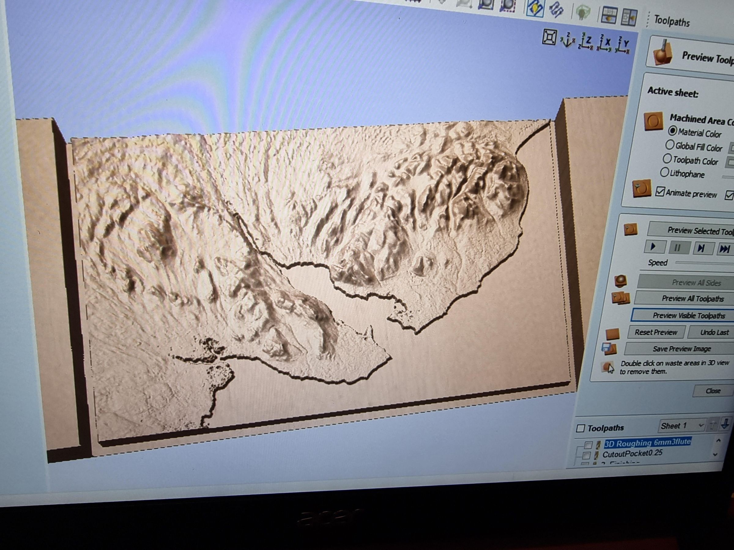 Carving 3D Terrain Topographic Relief Maps on a CNC Machine by Steve M. Potter : 10 Steps (with ...