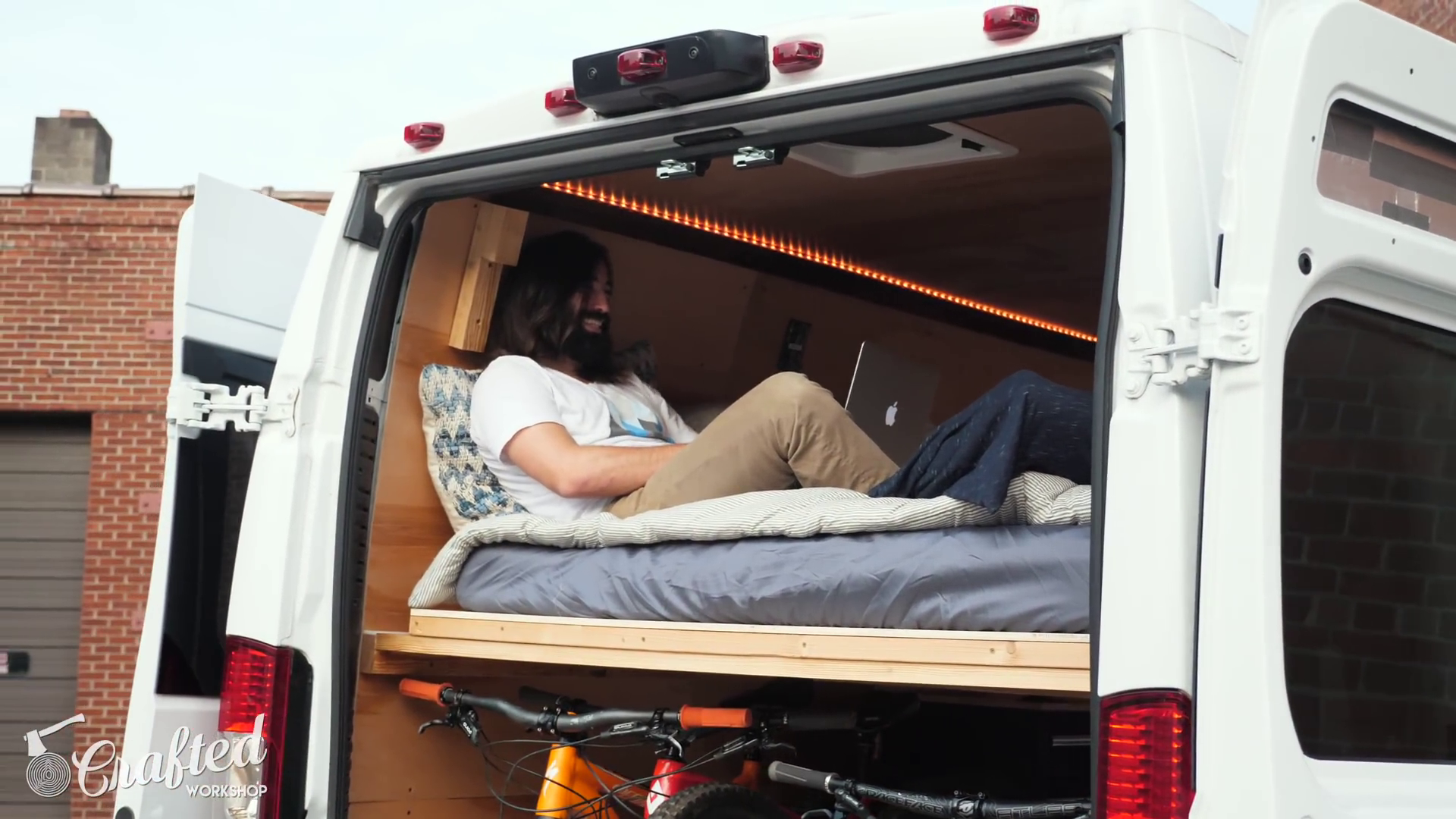 DIY Camper Van Conversion Bed Build, Bed Converts to a Couch! #VANLIFE ...