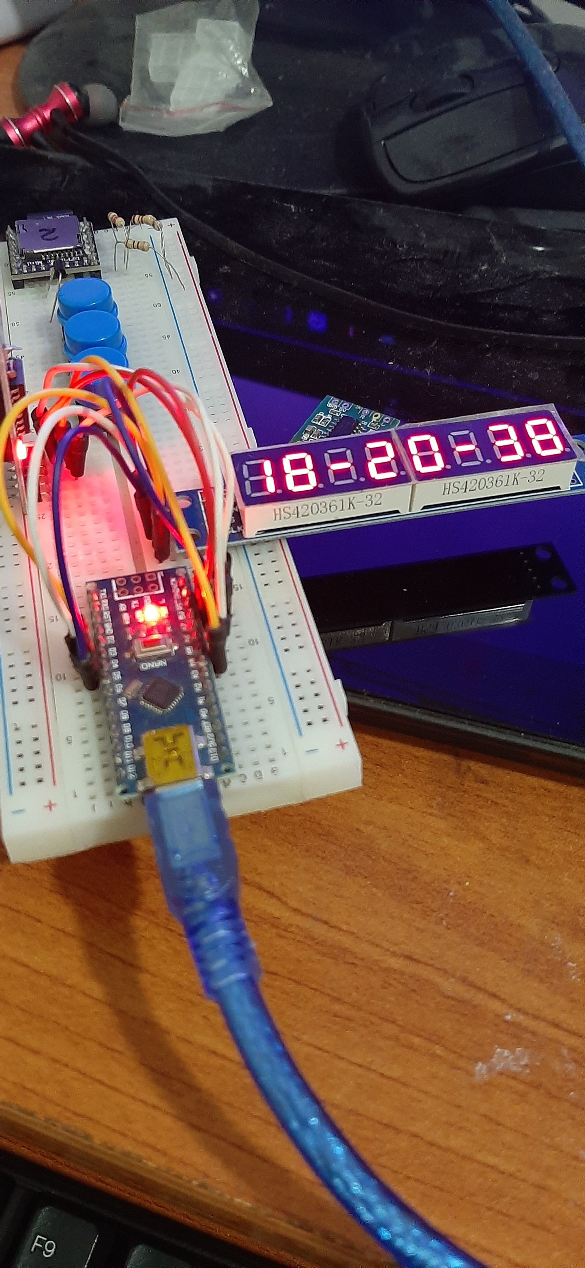 Digital Clock Project Using 8 Digit 7 Segment MAX7219 Module : 5 Steps ...