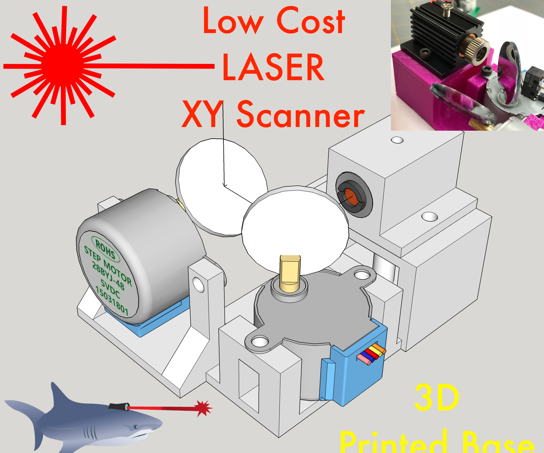3D Printed Laser XY Scanner - Draw, Cut, Engrave, or Scan : 15 Steps ...